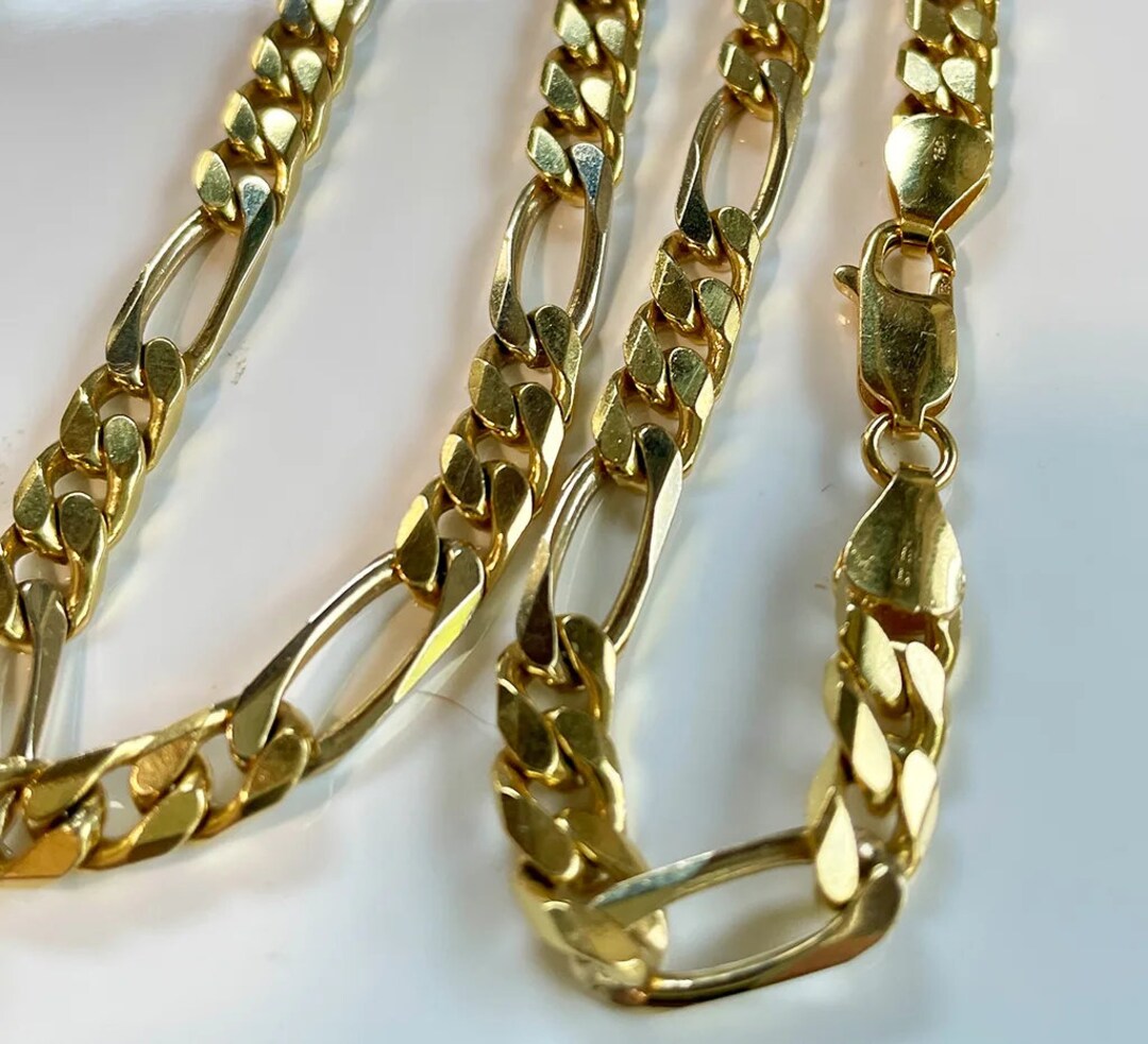 Vintage 18k Gold Men's Necklace, Curb Chain - Etsy