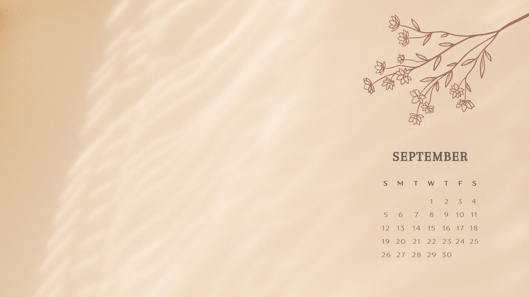 Neutral Minimal September Wallpaper - Etsy