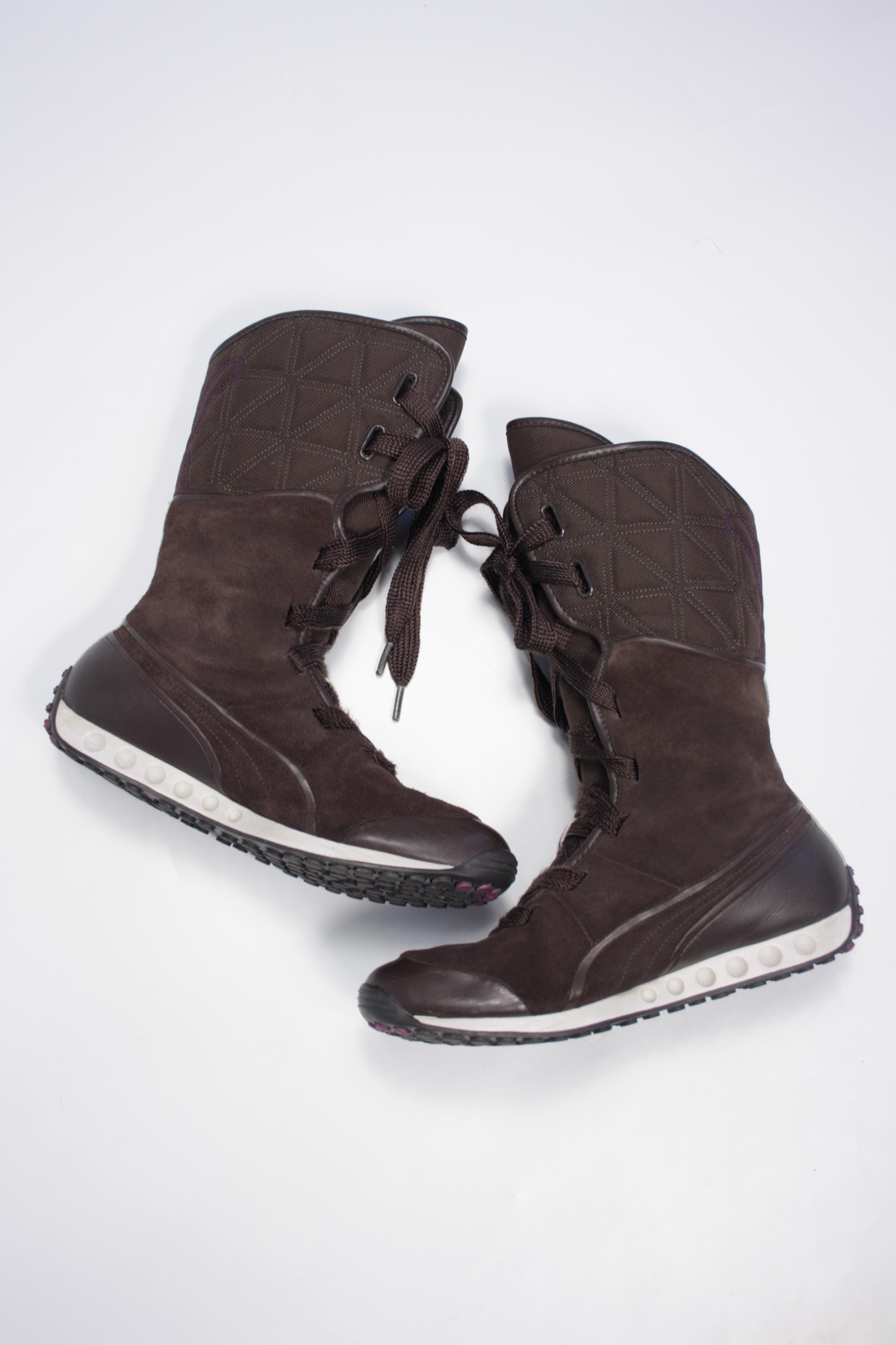 Puma 2000s Vintage Fleece Lined Suede Winter Sneaker Boots Y2K - Etsy