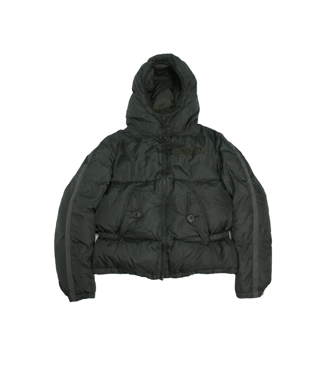 Replay 2000s Vintage Military Style Nylon Bubble Puffer Down Hooded ...