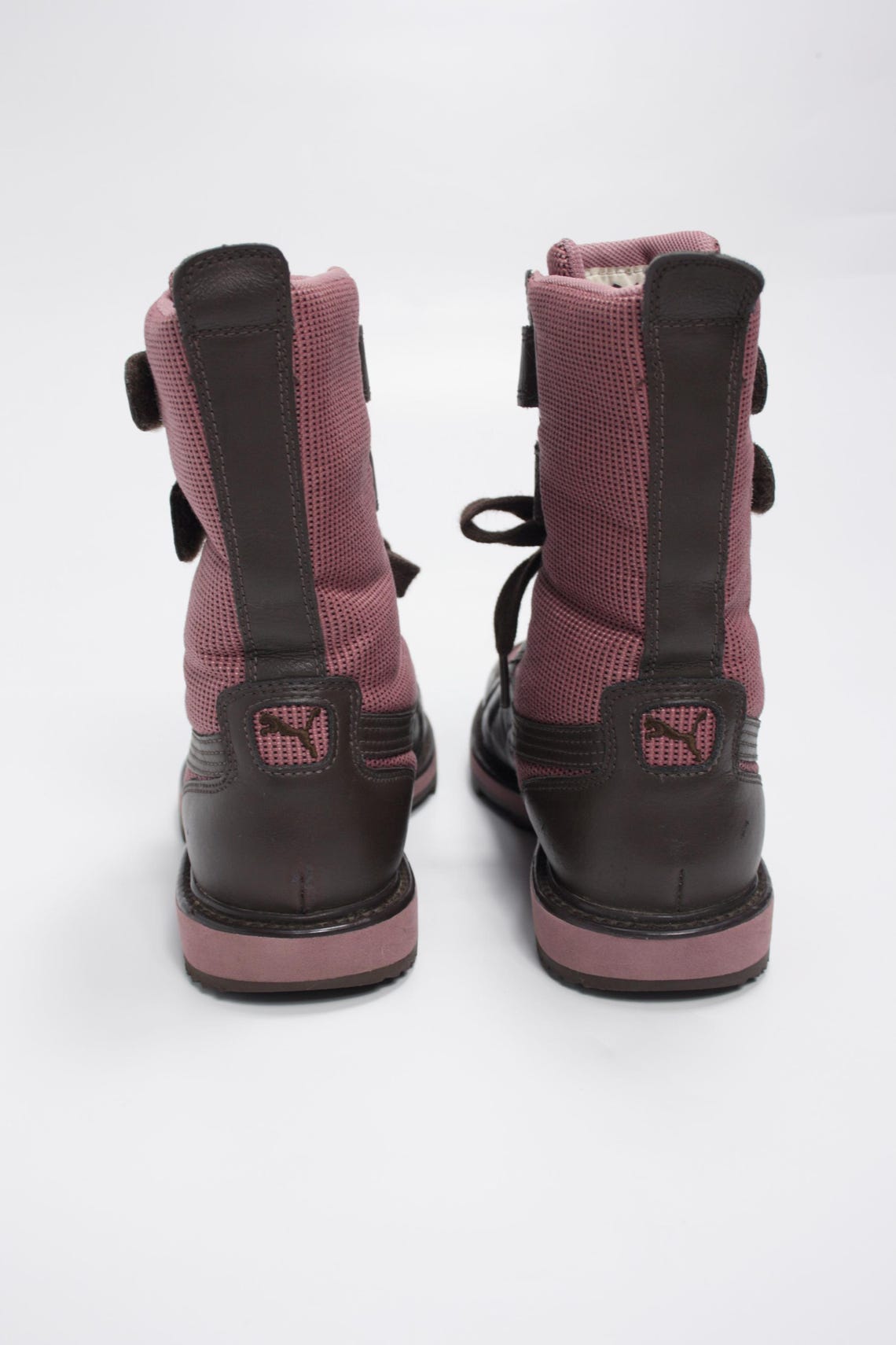 Puma 2000s Vintage Leather Fleece Lined Winter Boots Shoes Y2K - Etsy