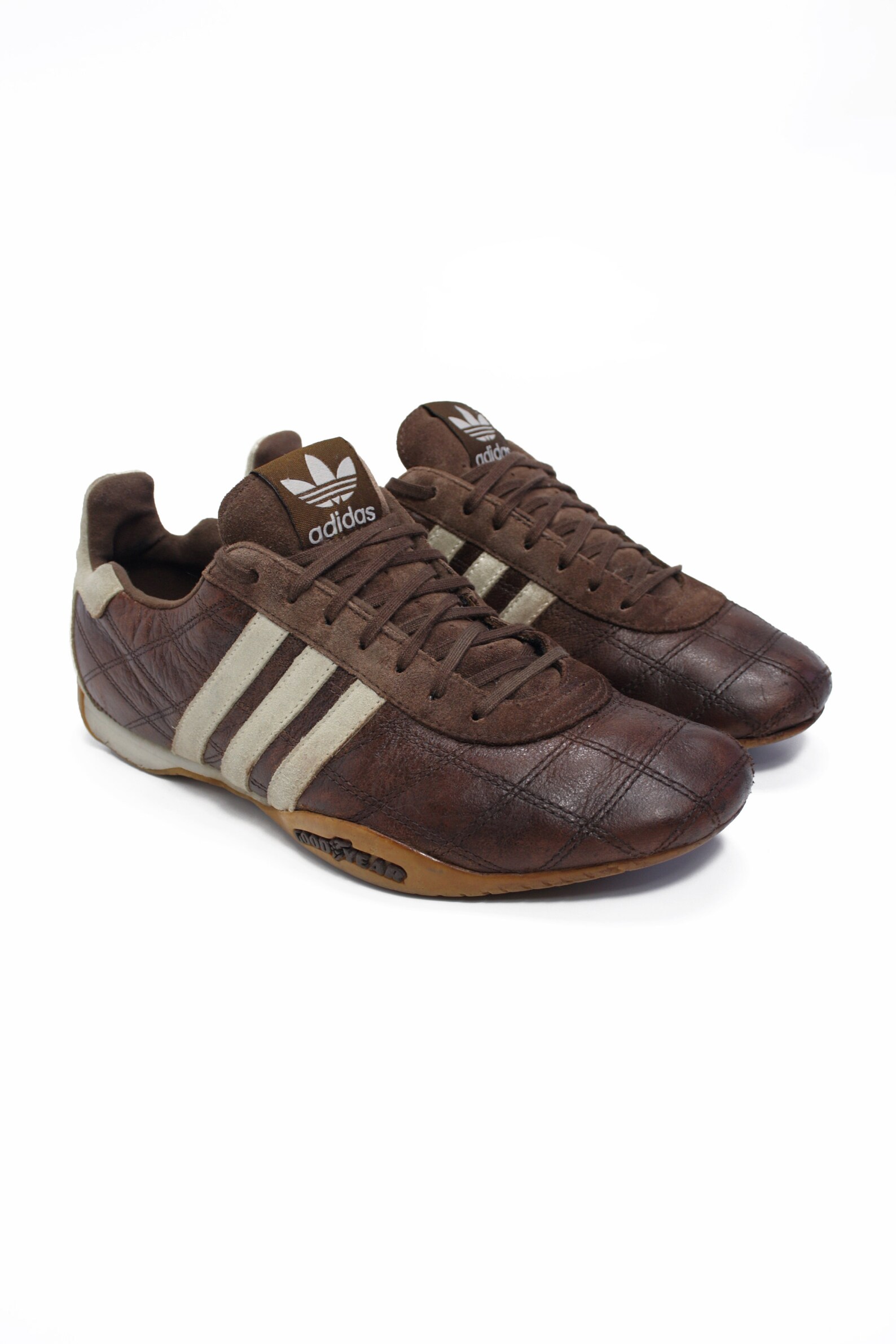 Adidas Tuscany Goodyear 2000s Vintage Quilted Leather Driving Racing ...