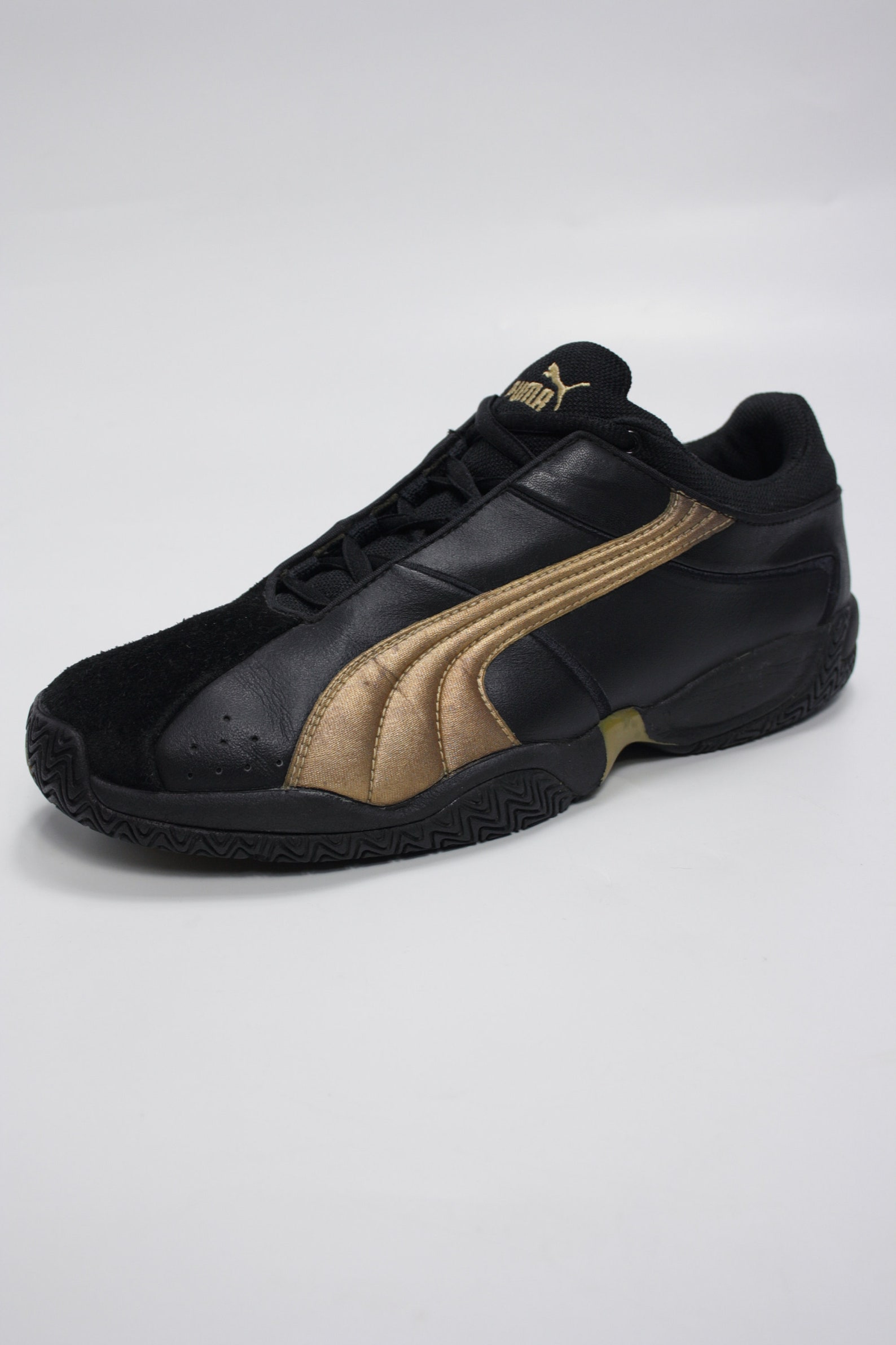 Puma 2000s Vintage Evertrack Leather Suede Chunky Sneaker Shoes Black ...