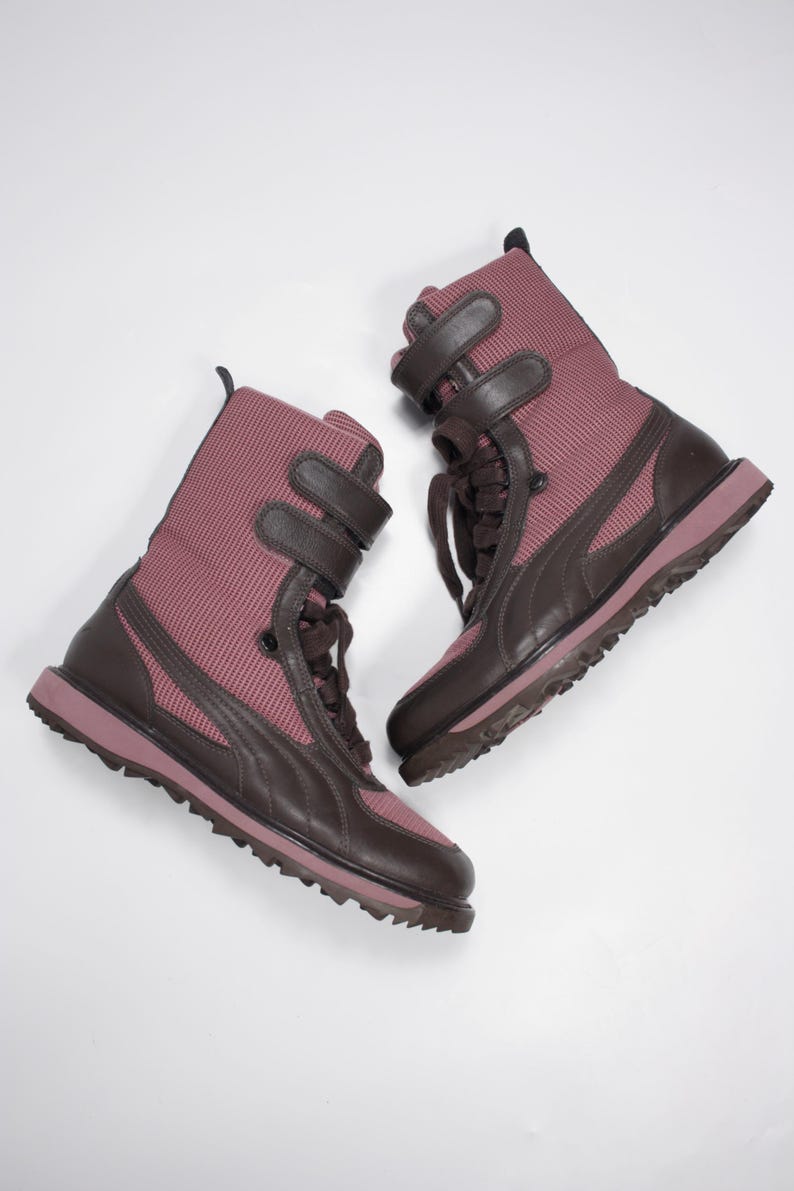 Puma 2000s Vintage Leather Fleece Lined Winter Boots Shoes Y2K - Etsy