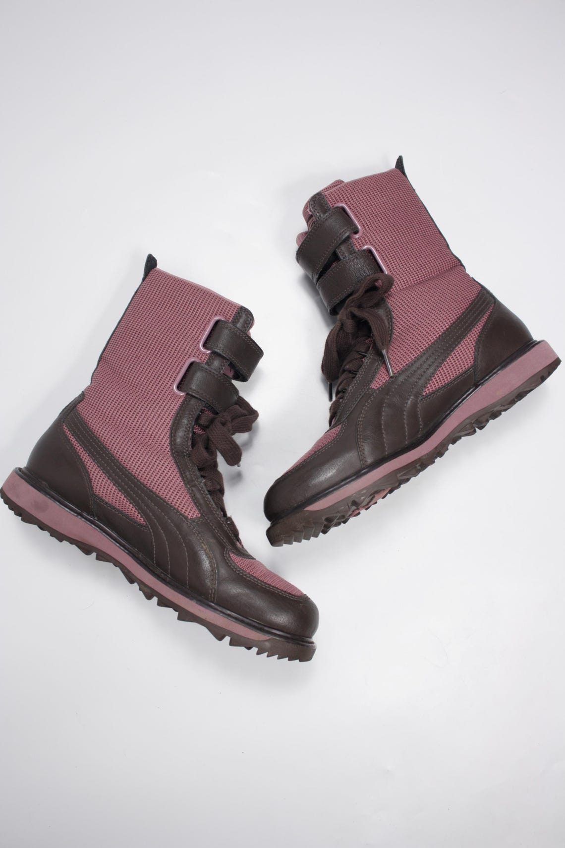 Puma 2000s Vintage Leather Fleece Lined Winter Boots Shoes Y2K - Etsy