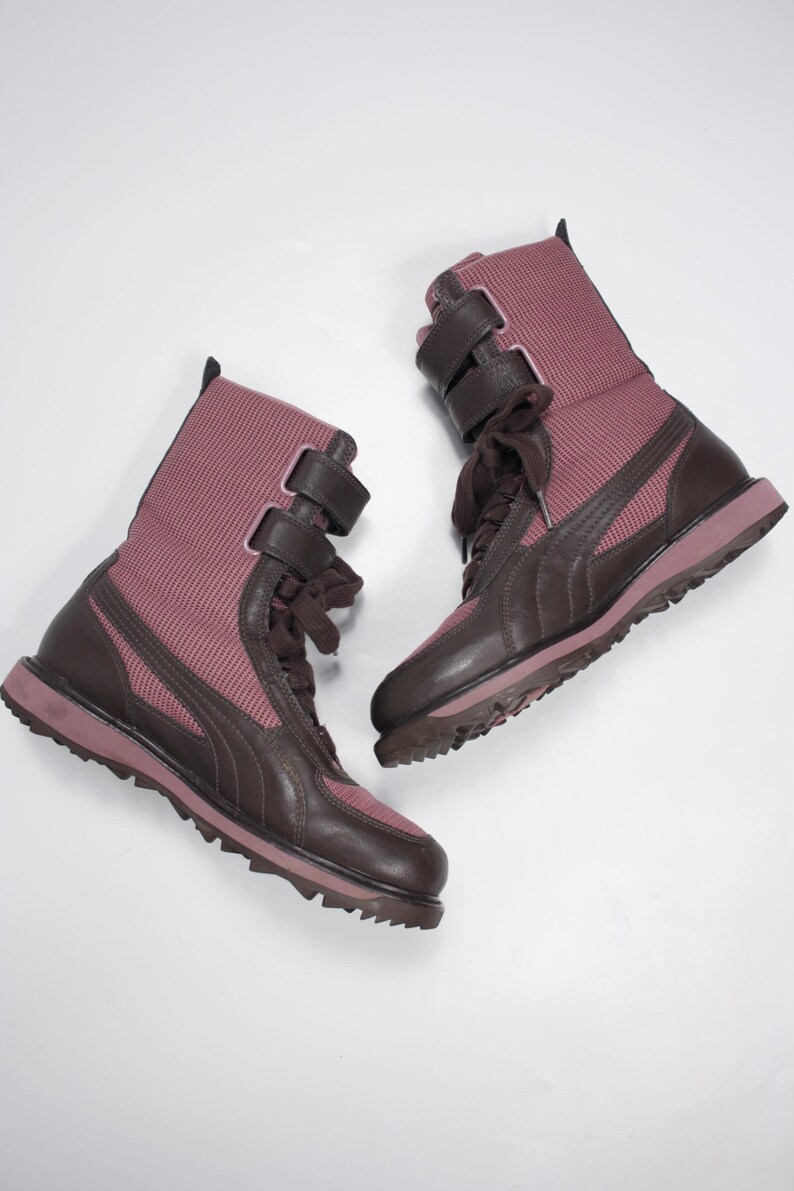 Puma 2000s Vintage Leather Fleece Lined Winter Boots Shoes Y2K - Etsy