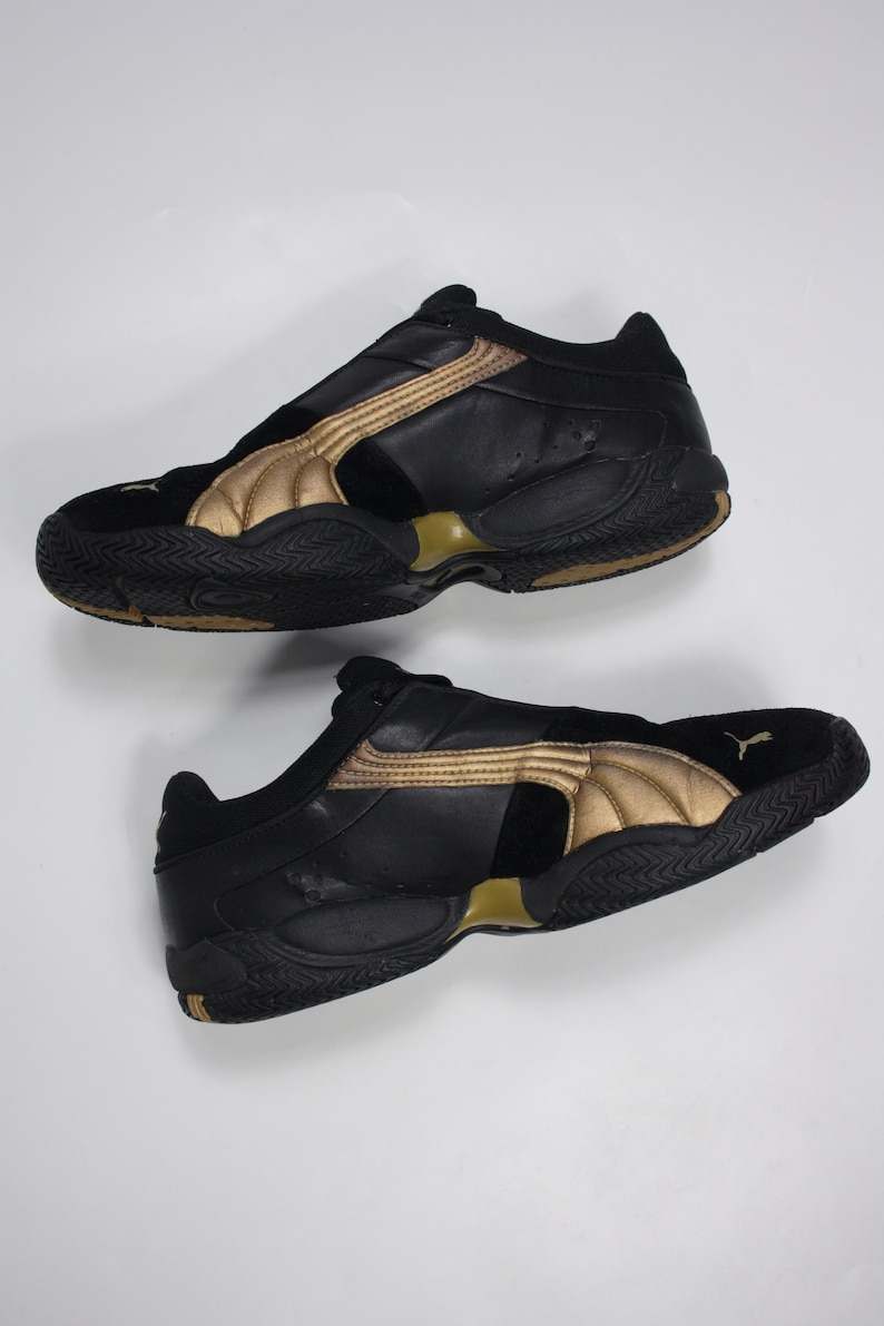 Puma 2000s Vintage Evertrack Leather Suede Chunky Sneaker Shoes Black ...
