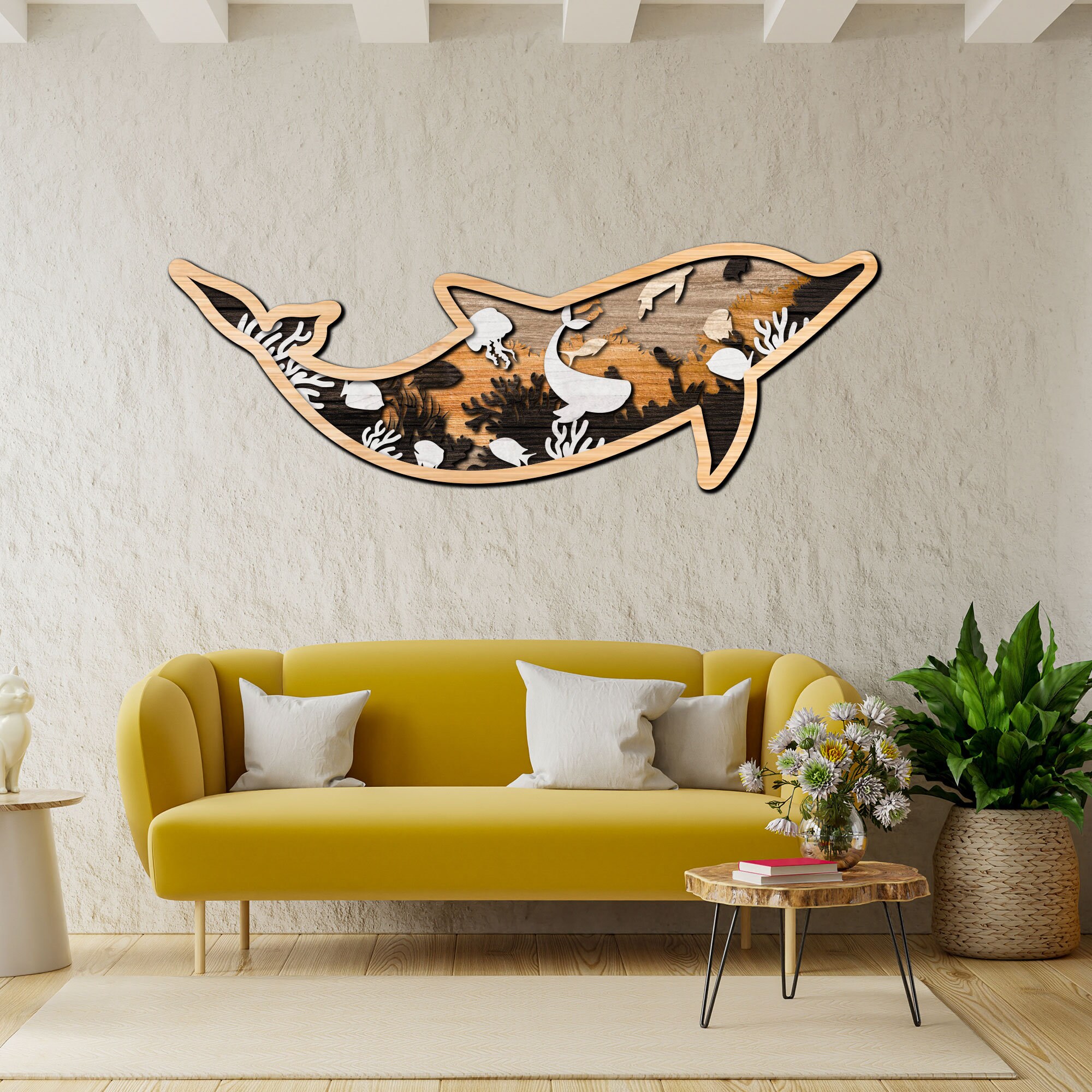 Dolphin SVG, Seabed Cut, Dolphin Laser Cutting, Layered File for ...