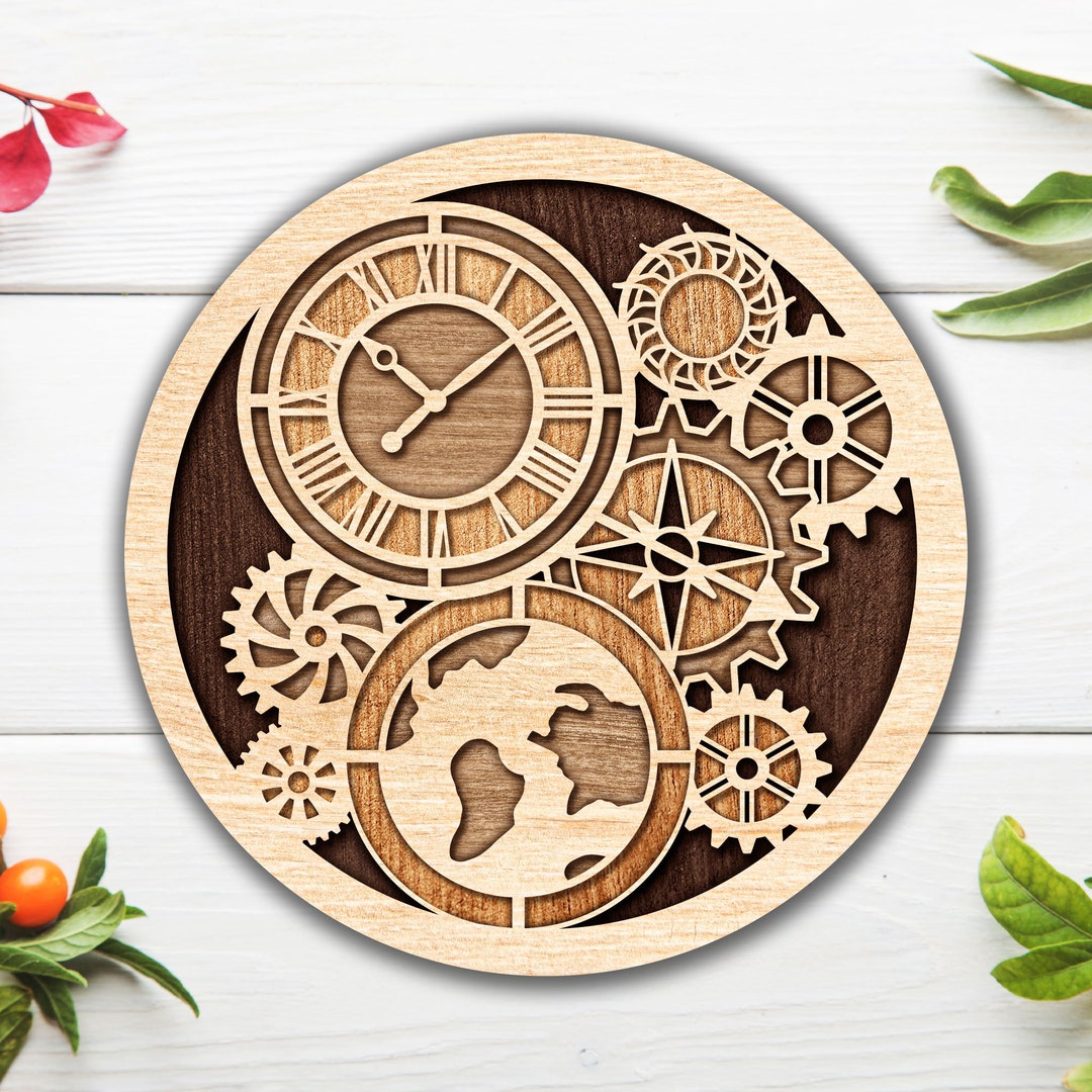 Compass Trivet Laser Cutting — Hot Wood Pots Gears Trivet SVG Cut File ...