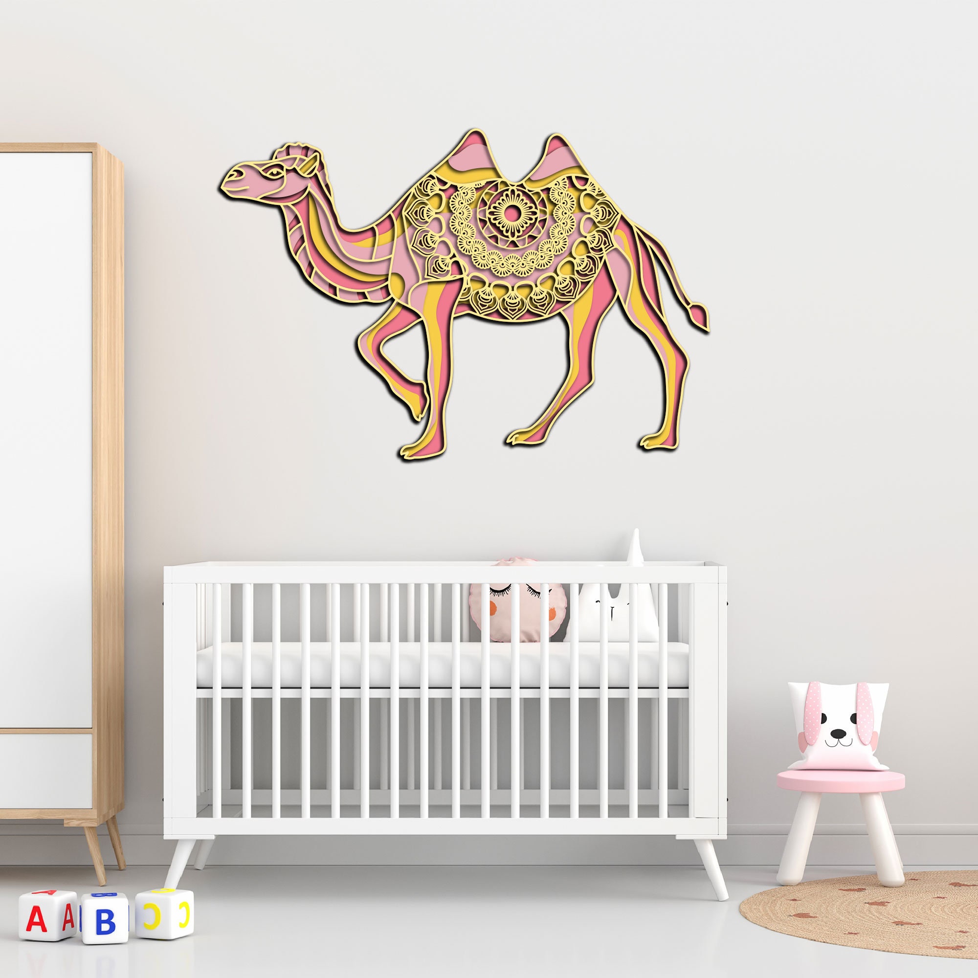 Camel Multilayer SVG, 3D Camel Digital File DXF, Camel Mandala SVG ...