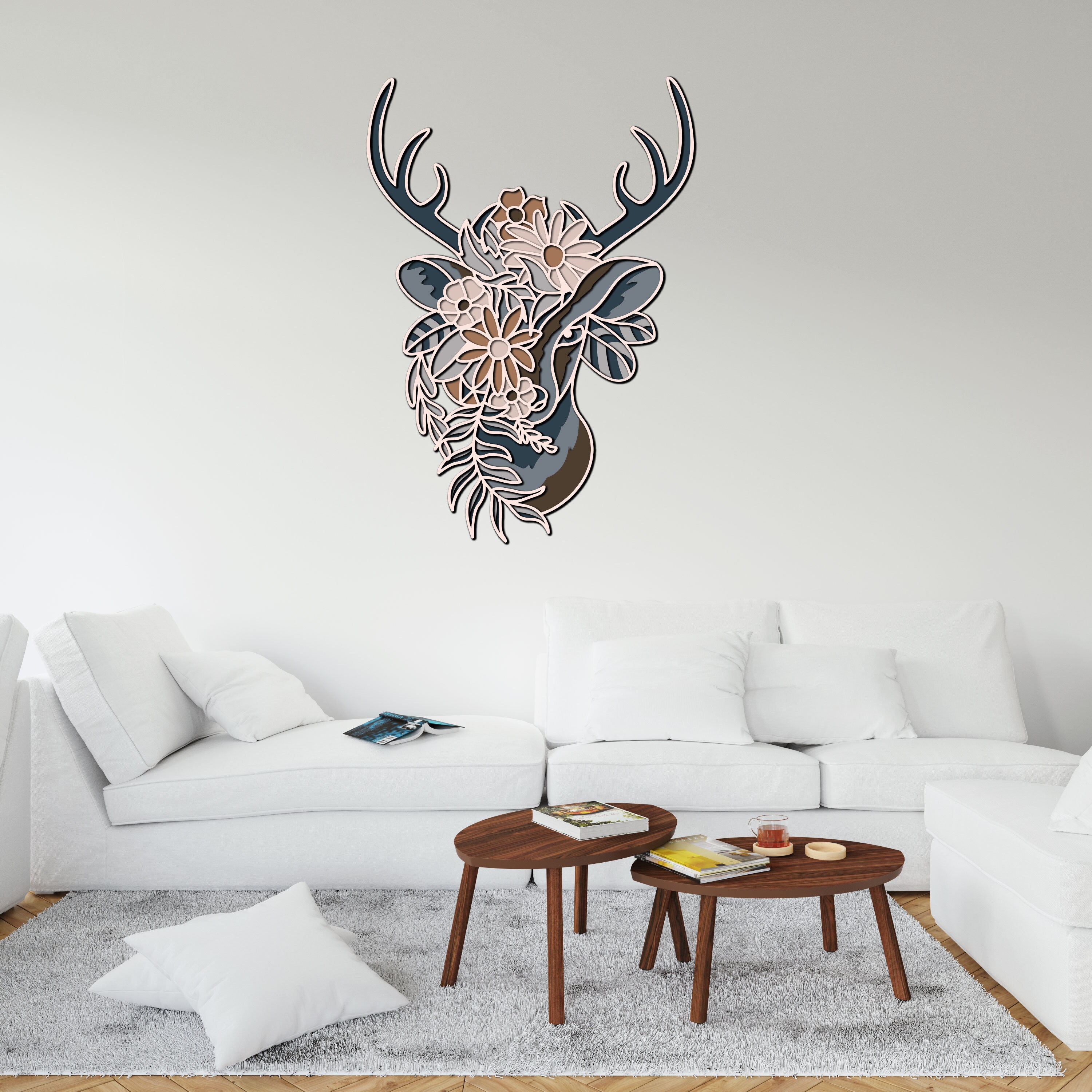 3d Deer Digital File DXF, Deer Laser Cutting Wall Decor, Deer CNC ...