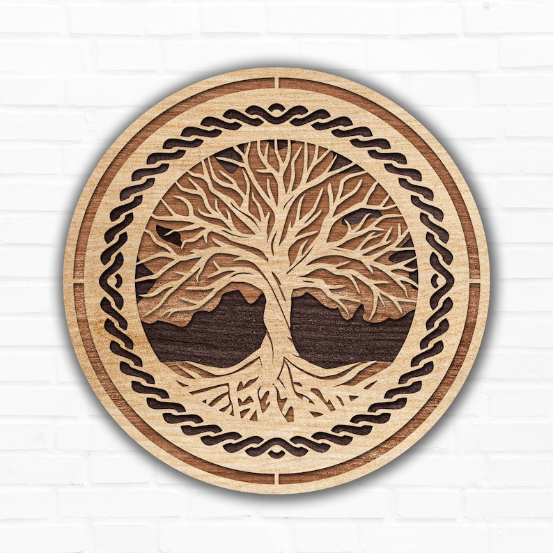 Scandinavian Tree Svg Trivet SVG Stand for Hot DXF Celt Coaster DXF ...