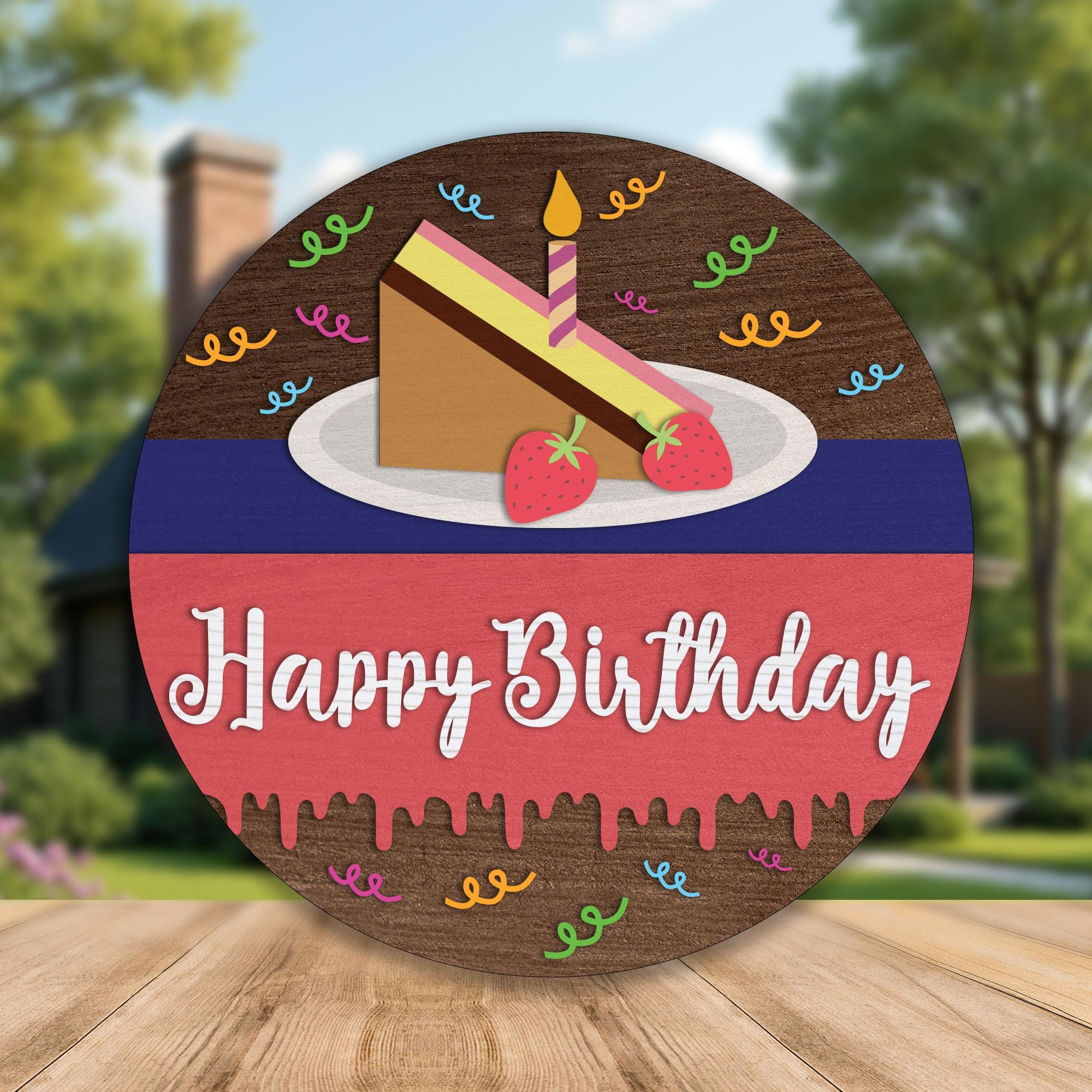 Happy Birthday Cake Sign, Birthday Welcome Sign Svg, Birthday Door ...