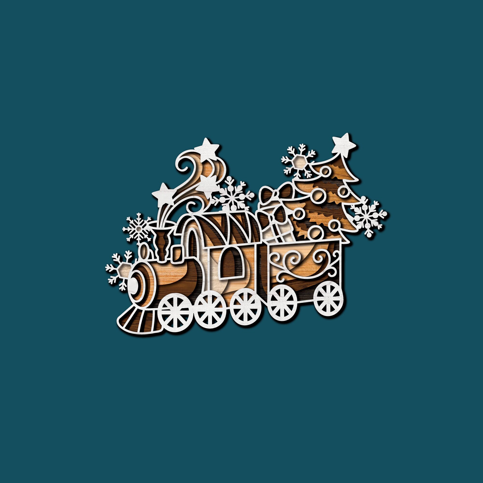 Christmas Train SVG Train Multilayer SVG Train Cut File - Etsy
