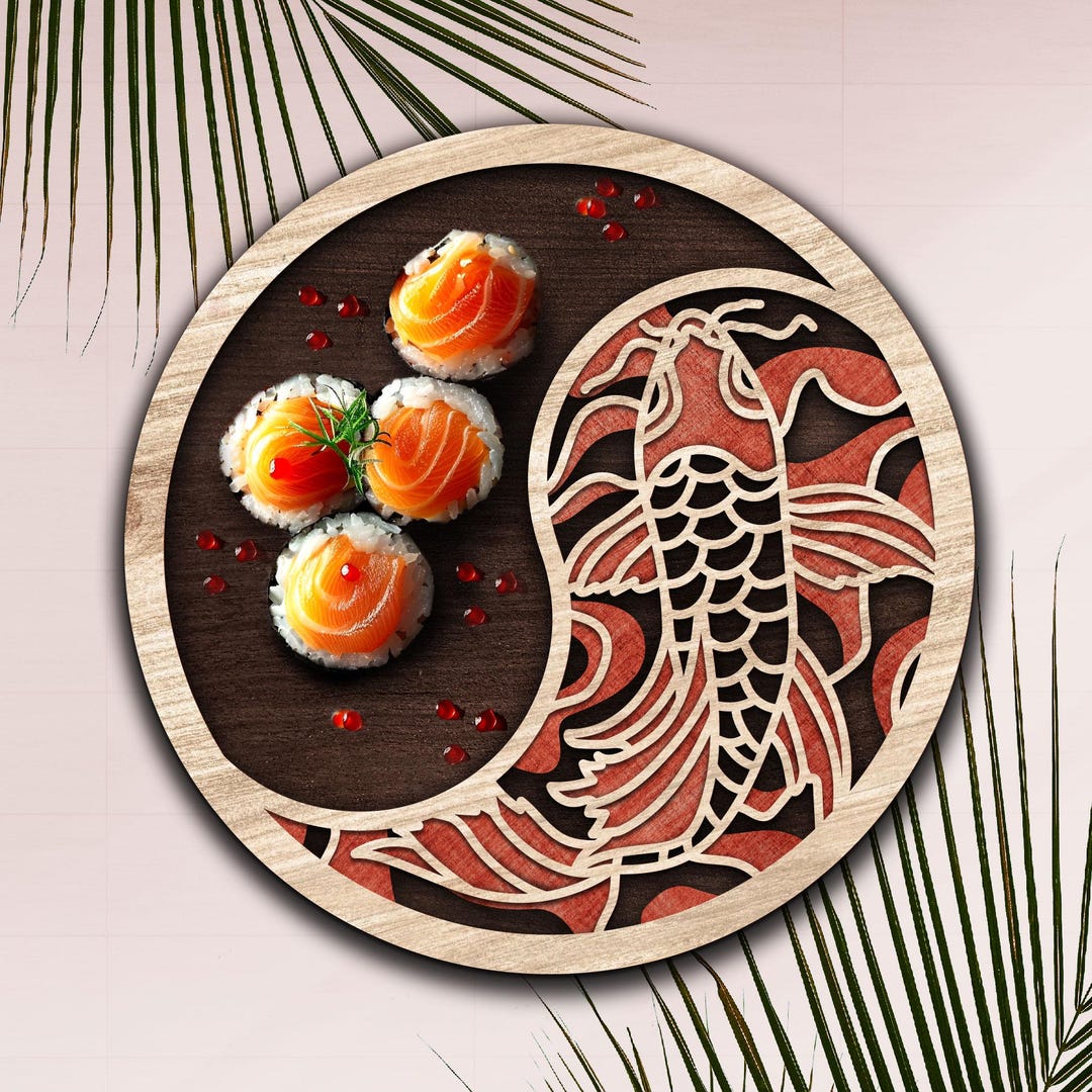 Sushi Serving Boards Svg , Japanese Food SVG, Sushi Digital File DXF ...