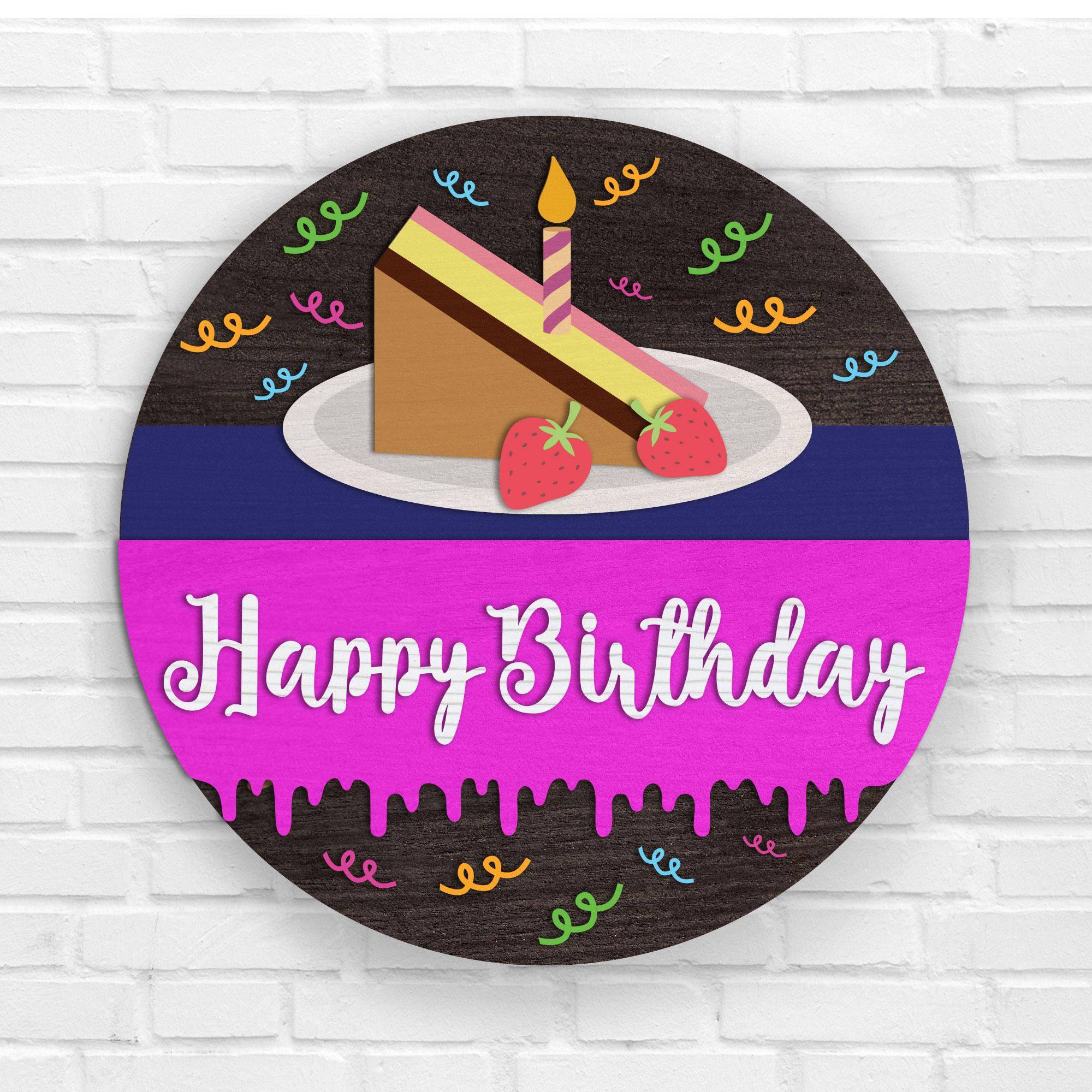 Happy Birthday Cake Sign, Birthday Welcome Sign Svg, Birthday Door ...