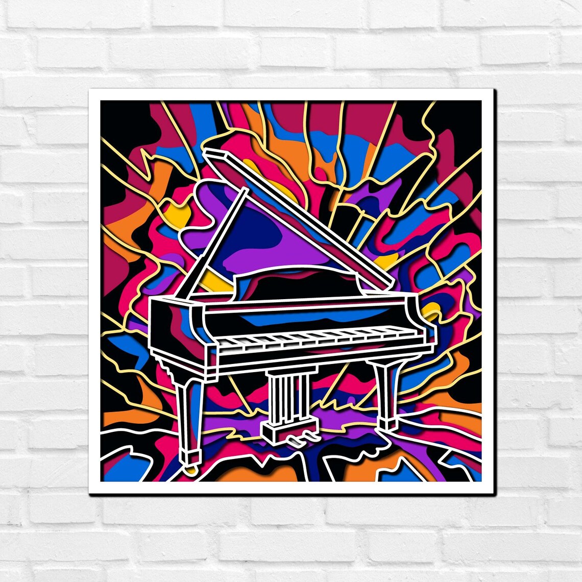 Pianoforte 3D Mandala SVG, Musical Instruments 3D Mandala DXF, Music ...