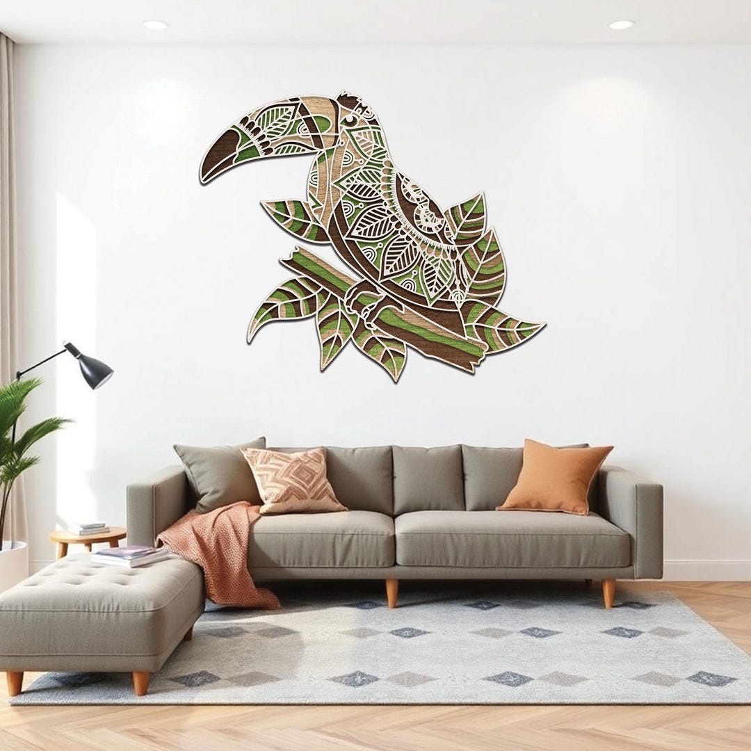 3D Toucan Layered SVG, Multilayer Toucan Laser Cut File, Tropical Laser ...