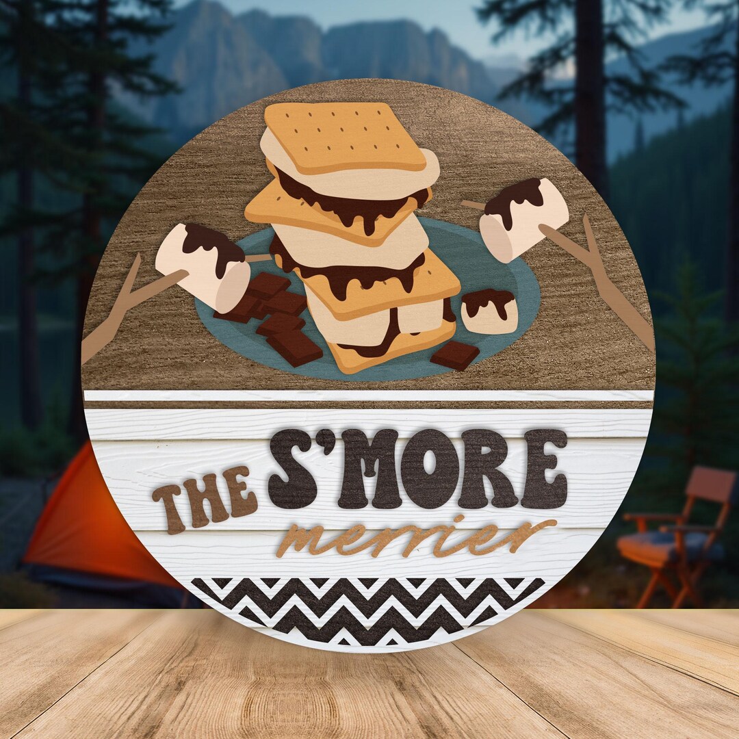 The Smore the Merrier Door Hanger SVG, Smore Door Hanger SVG, Camping ...