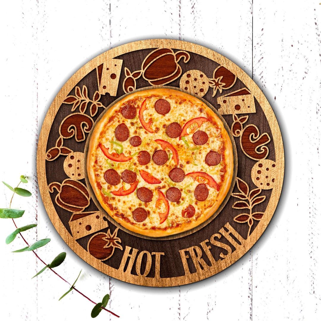 Pizza Serving Tray SVG — Pizza Cutting Board SVG — Pizzeria Decor ...