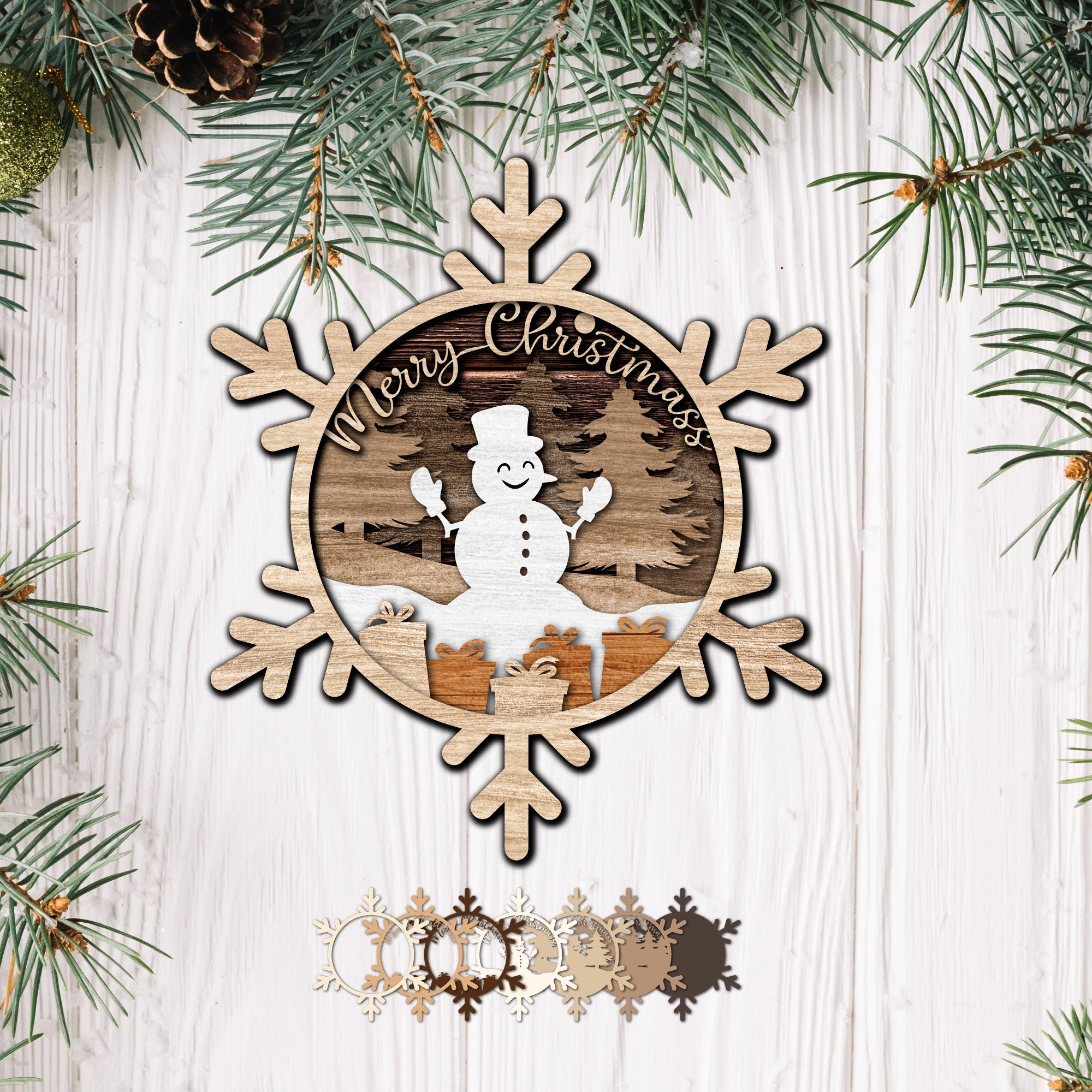 Snowman SVG Snowflake Laser Cut Snowman DXF Christmas Decor Digital Dxf ...