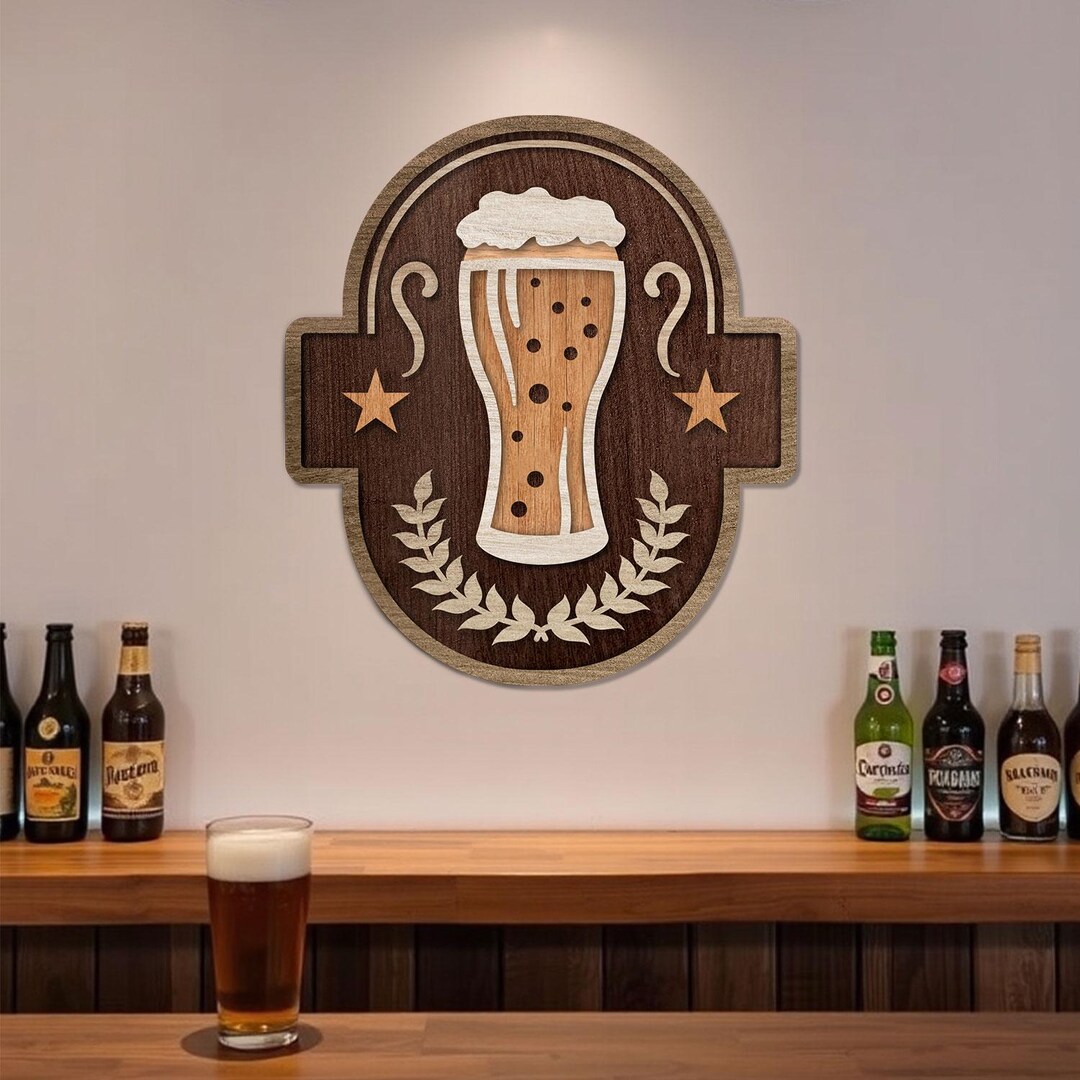 Beer 3D Layers SVG File, Beer Multilayer SVG, Beer Wood Sign Digital ...