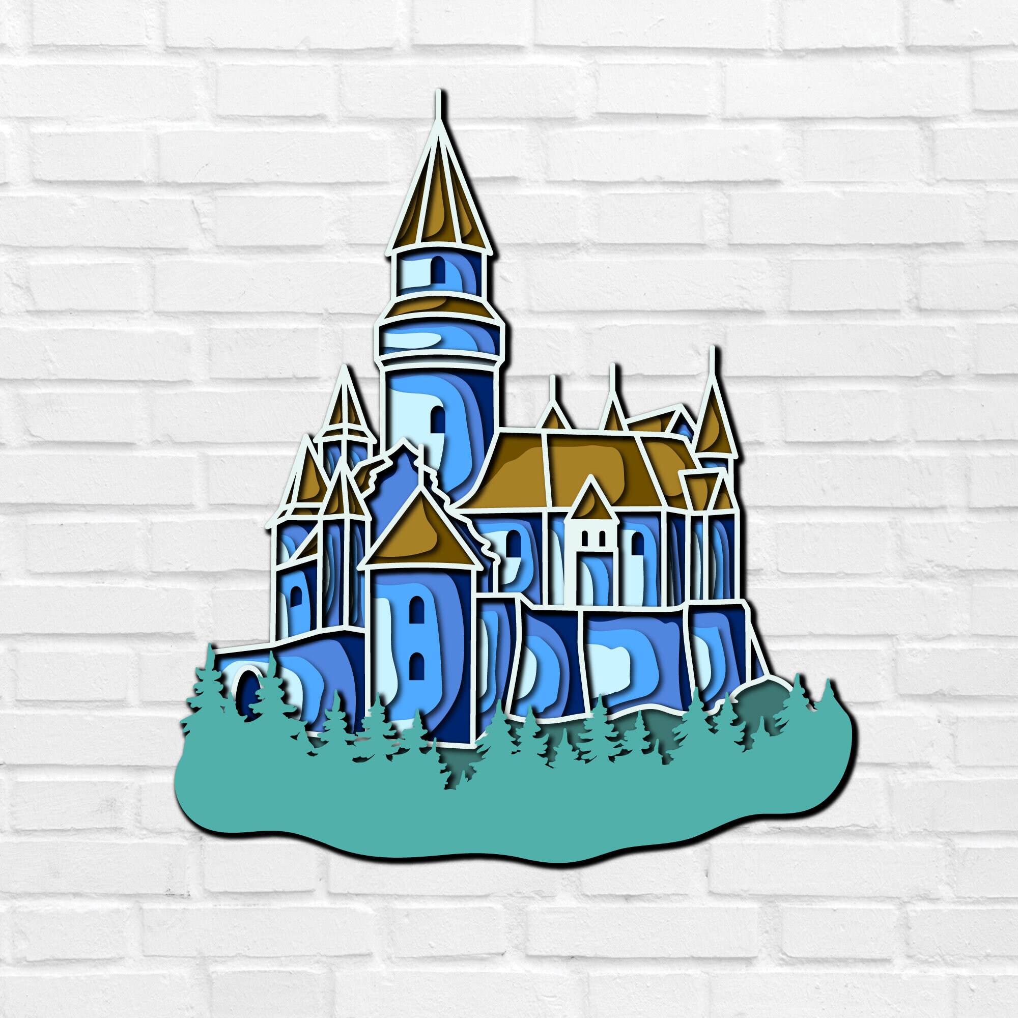 3D Castle SVG, Layered Castle SVG, Palace Multilayers 3D Laser Cutting ...