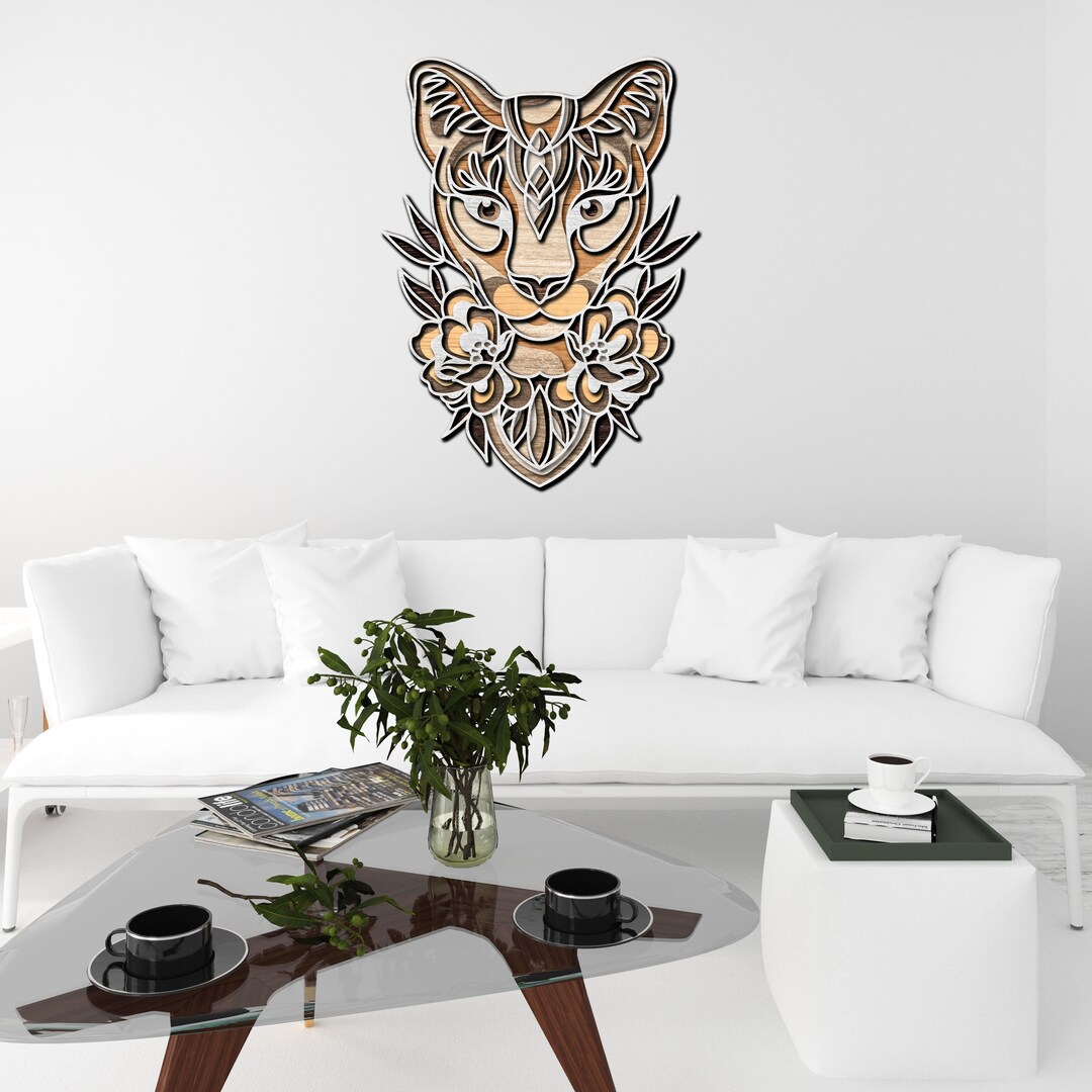 Lioness Multilayered SVG, Lion Laser Cut Digital File, Lion DXF File ...