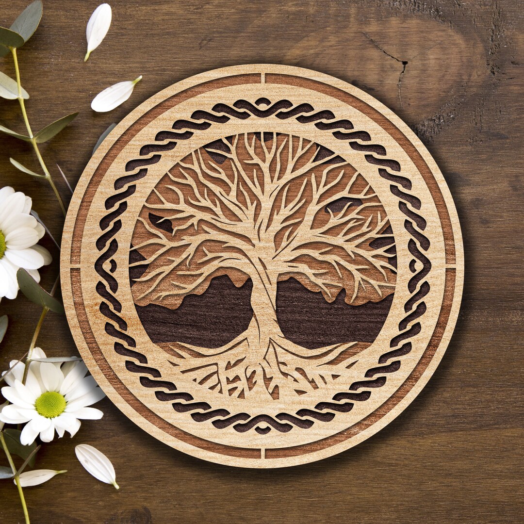 Scandinavian Tree Svg — Trivet SVG — Stand for Hot DXF — Celt Coaster ...