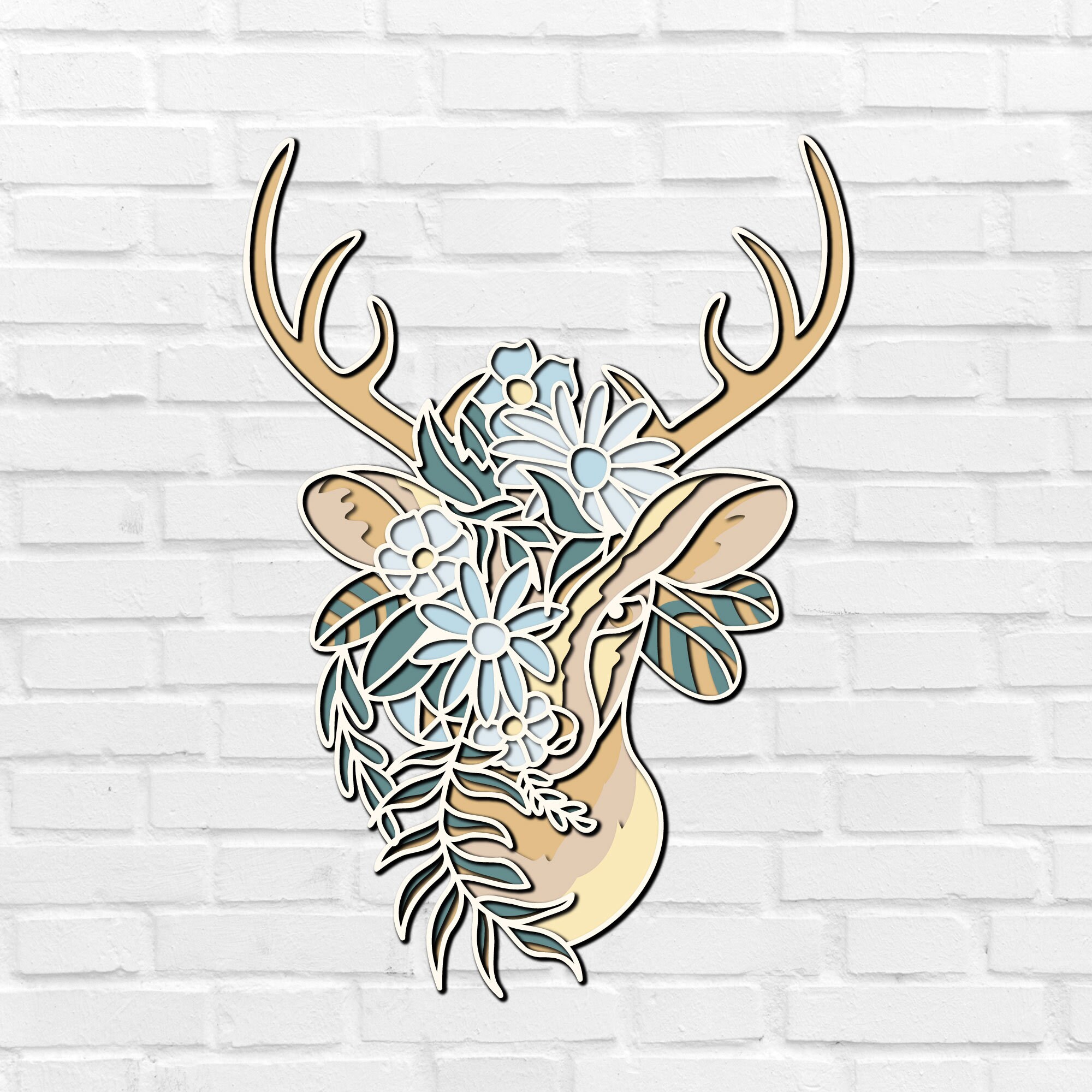3d Deer Digital File DXF, Deer Laser Cutting Wall Decor, Deer CNC ...