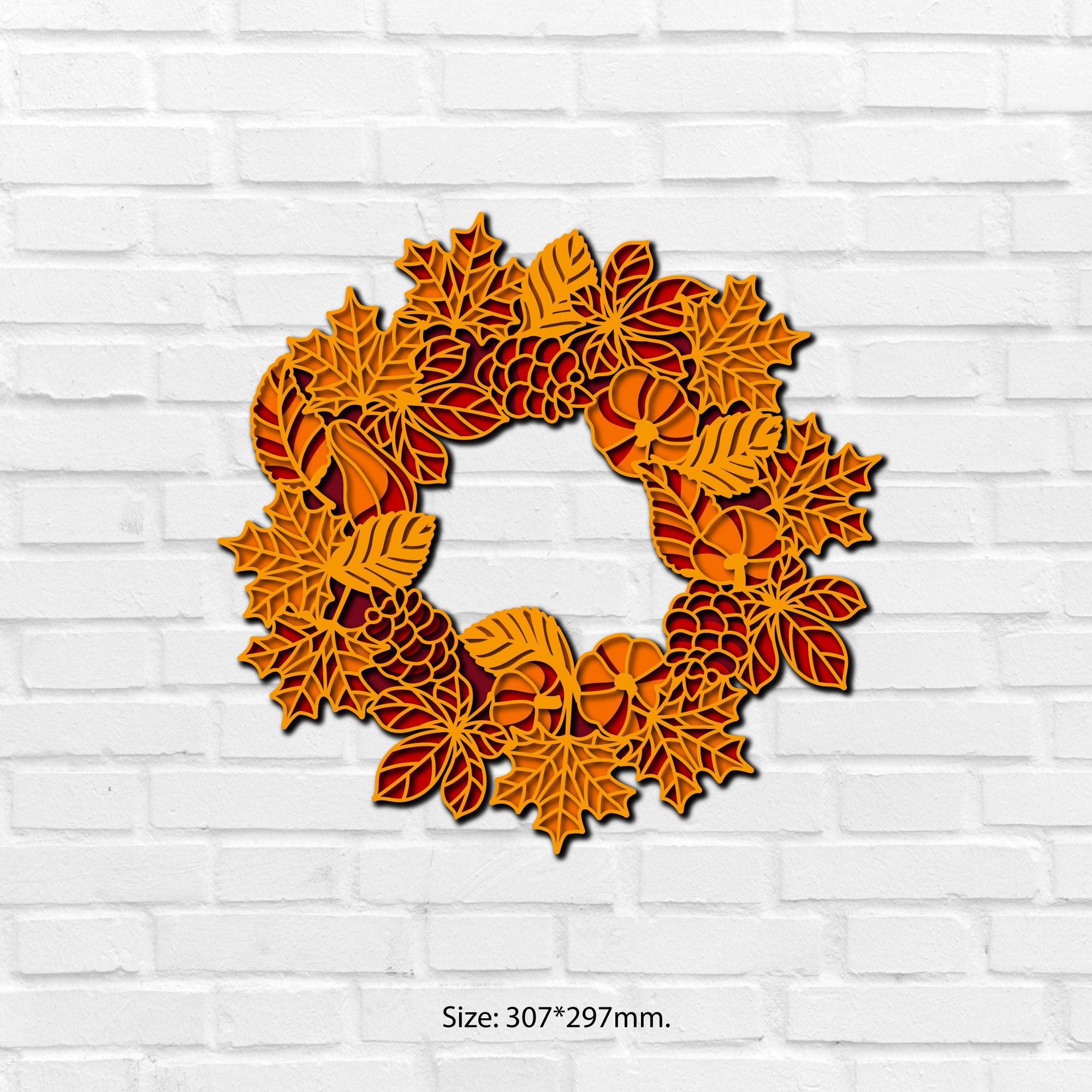 Autumn Wreath SVG, Autumn Wreath DXF, Wreath Pumkin SVG, Laser Cut ...