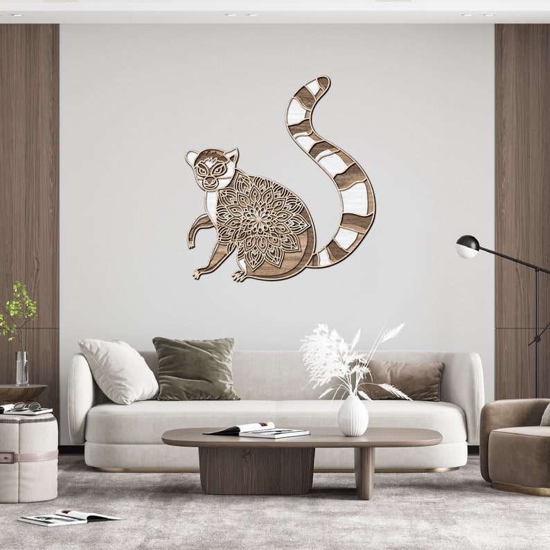 Lemur Multilayer SVG, 3D Lemur Digital File DXF, Lemur Mandala SVG ...