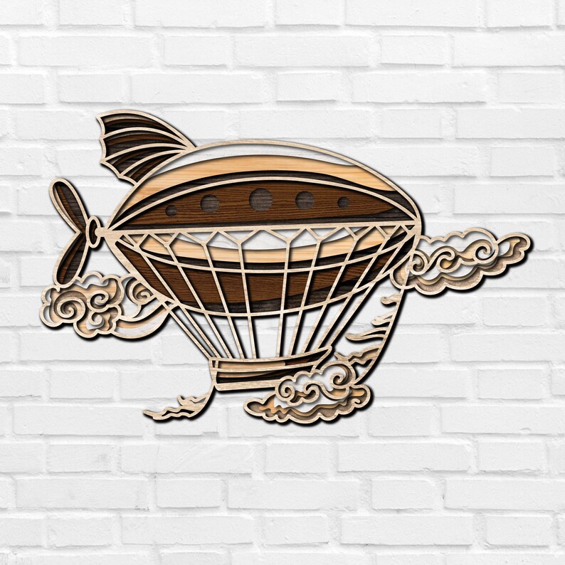 3D Zeppelin Multilayered Svg, Airship Mandala SVG, Zeppelin Cricut, Steampunk Airship SVG ...