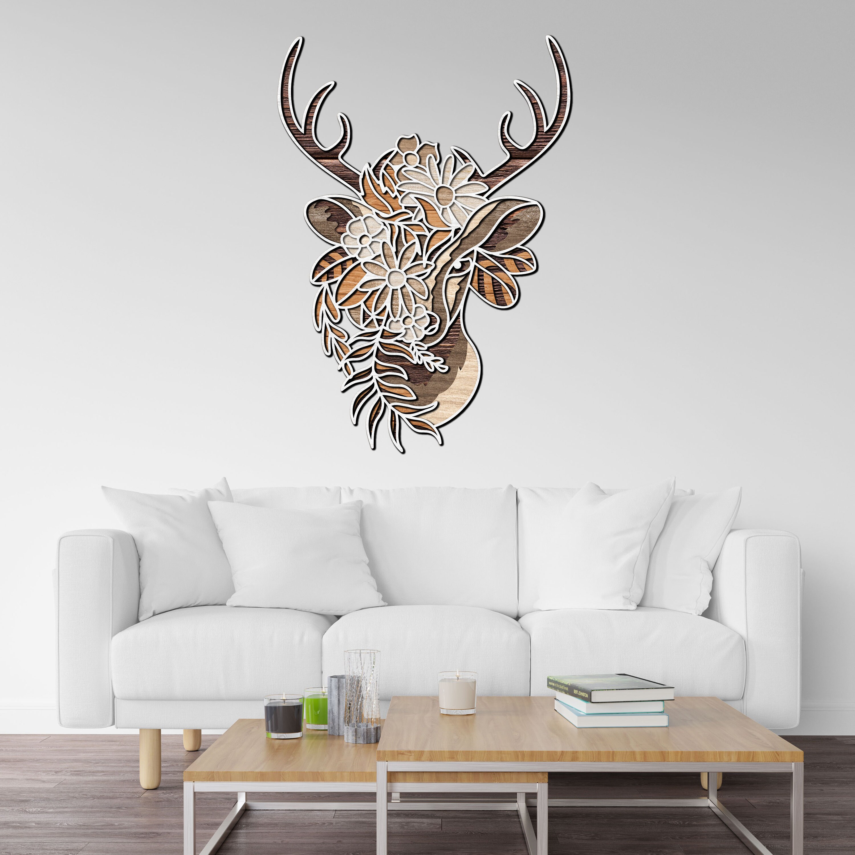 3d Deer Digital File DXF, Deer Laser Cutting Wall Decor, Deer CNC ...