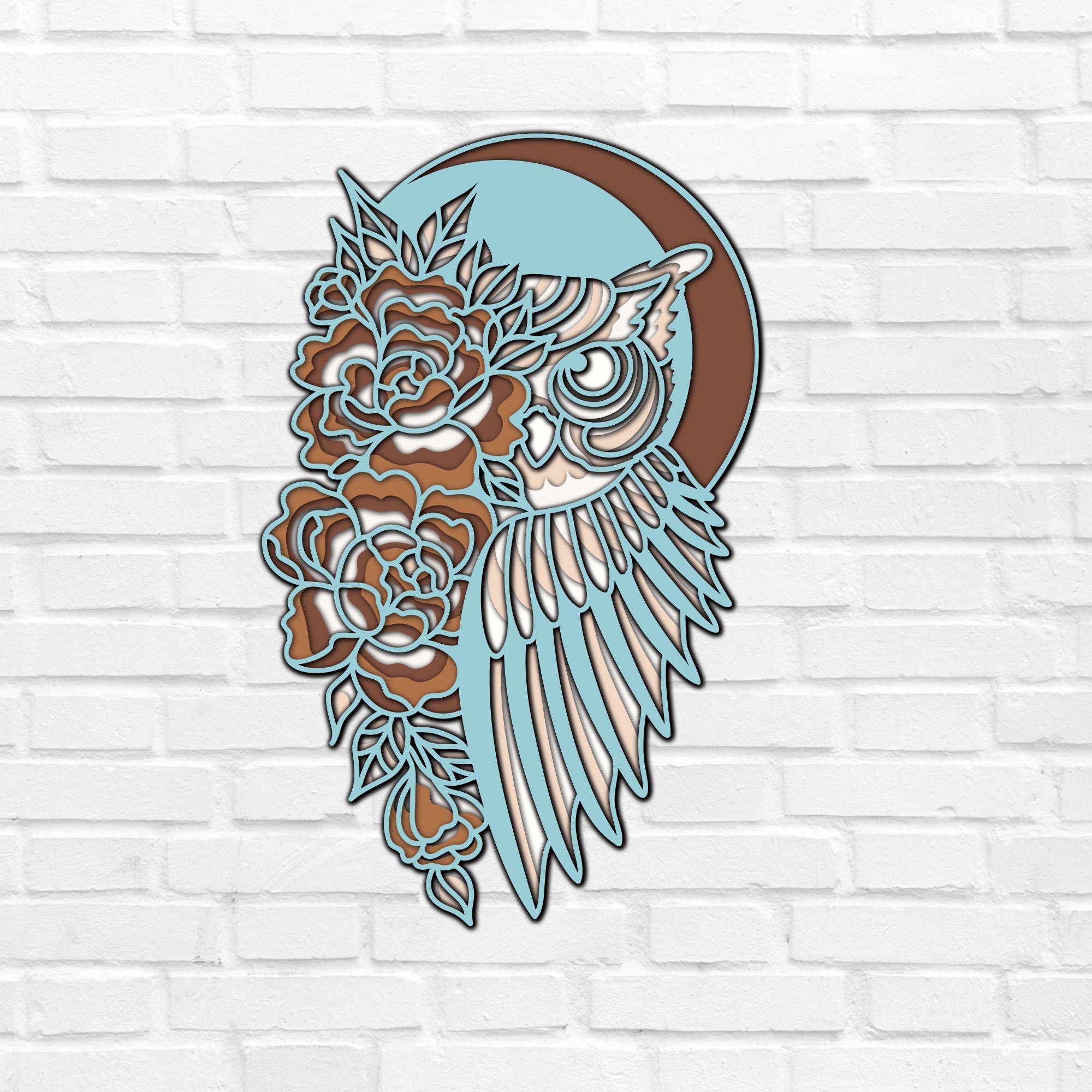 OWL Laser Cut File Multilayer, 3d Owl Svg, Owl DXF, Lasercut Owl Wall ...