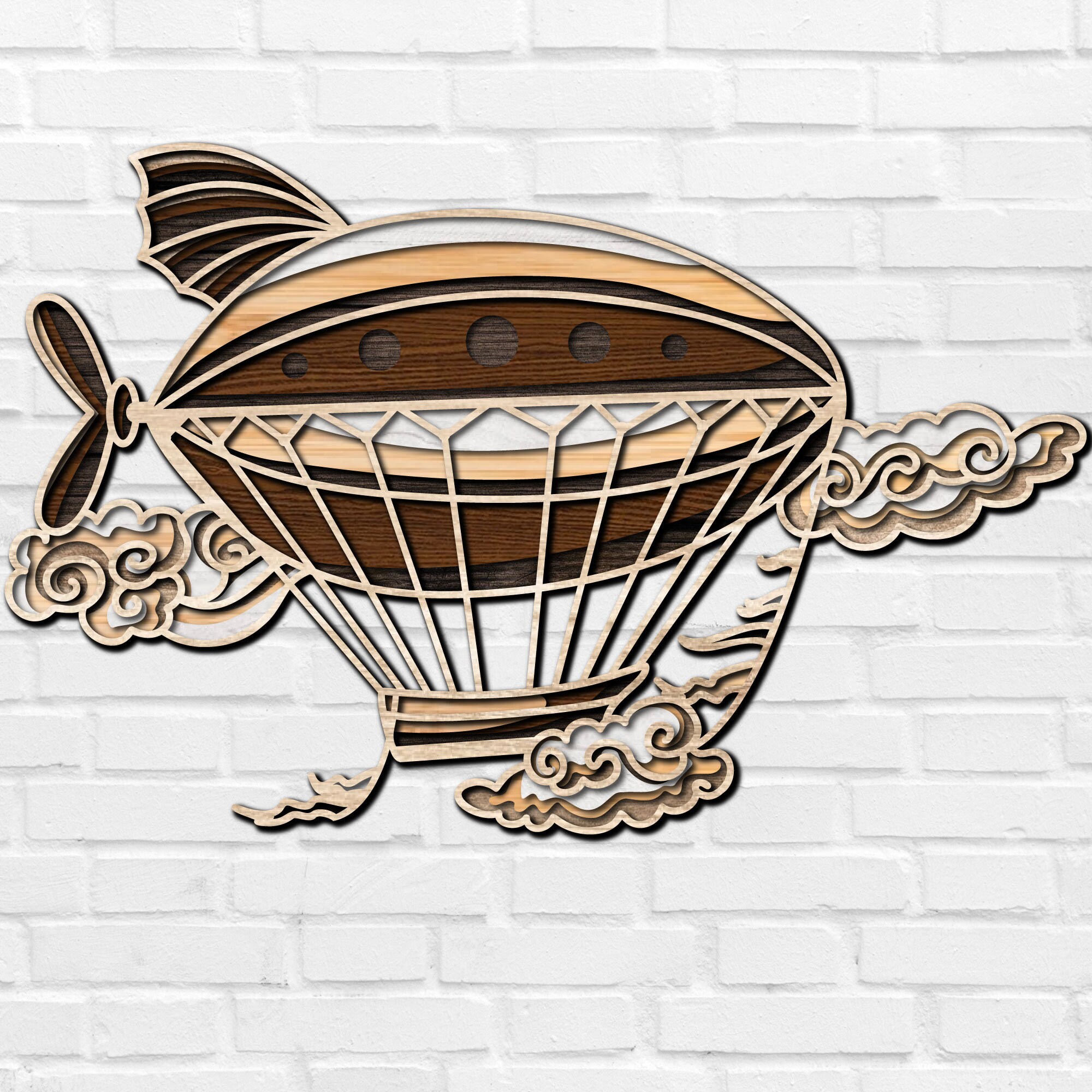 3D Zeppelin Multilayered Svg, Airship Mandala SVG, Zeppelin Cricut ...