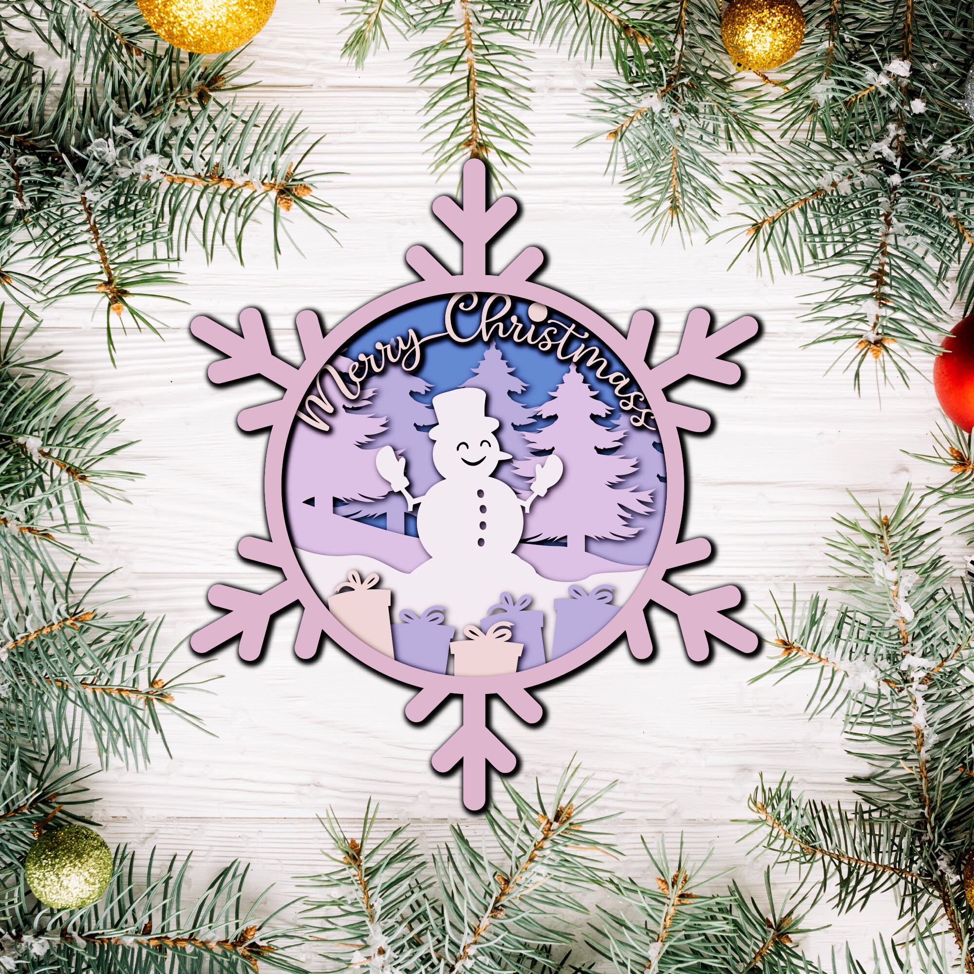 Snowman SVG Snowflake Laser Cut Snowman DXF Christmas Decor Digital Dxf ...