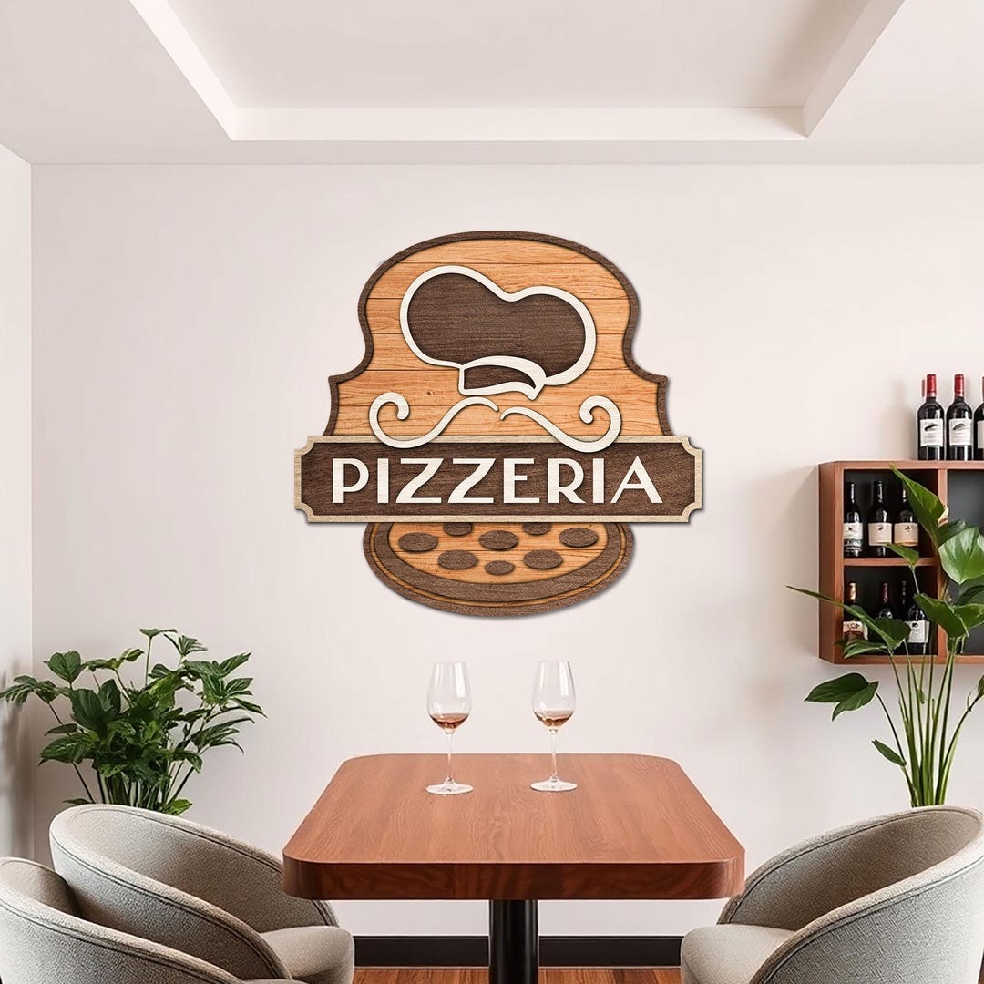 Pizza 3D Multilayer SVG — Pizzeria Wall Wood Sign SVG — Pizza Sign ...
