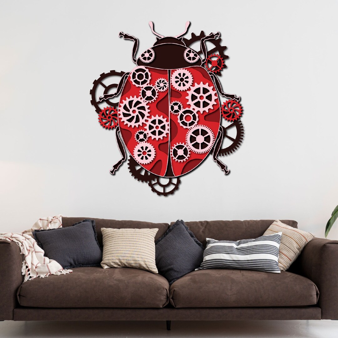 Ladybug Multilayer SVG, Ladybug 3D Laser Cut, Plywood Cutting, Ladybug ...