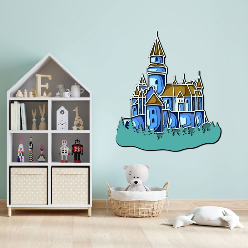 3D Castle SVG, Layered Castle SVG, Palace Multilayers 3D Laser Cutting ...