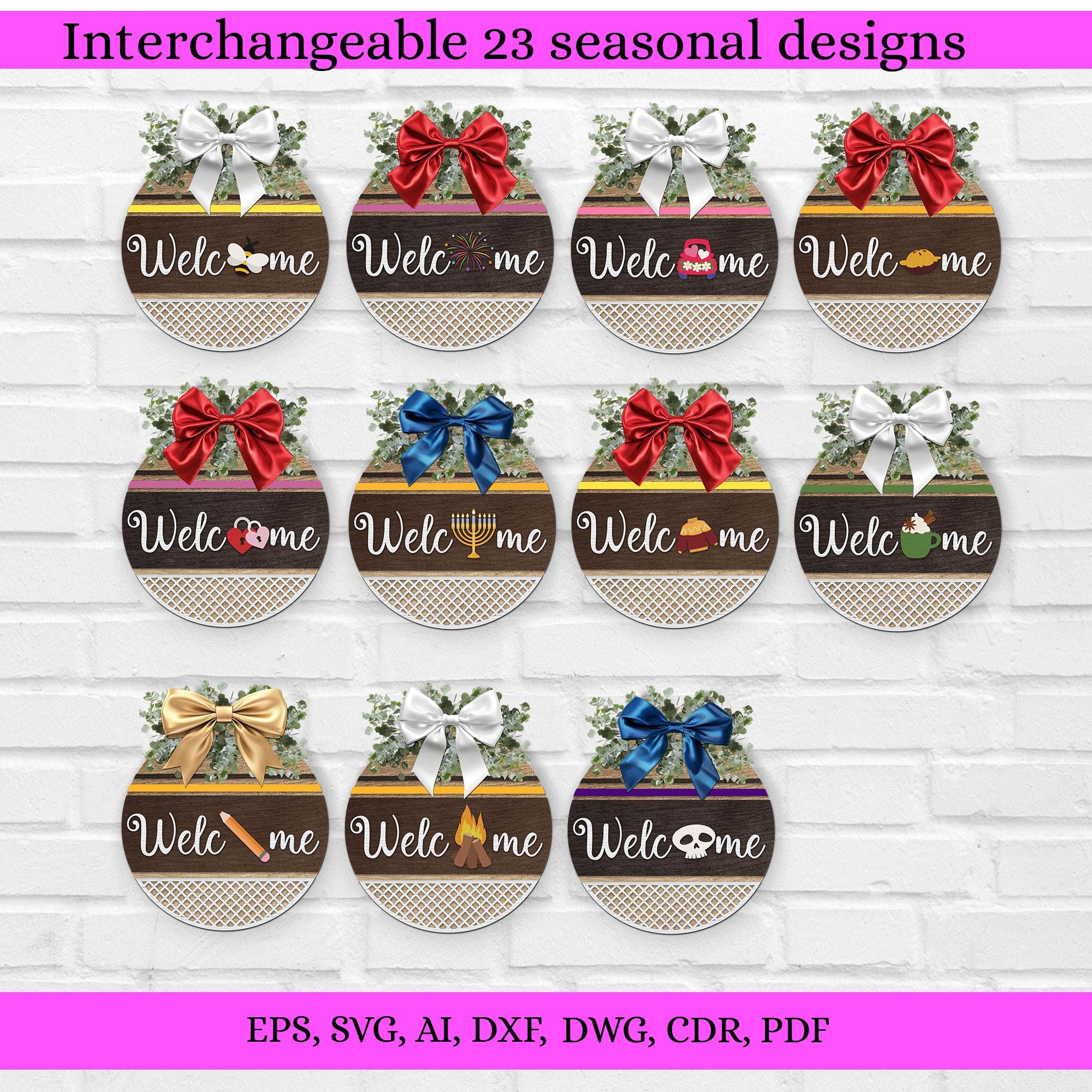 Welcome Interchangeable Graphics Sign SVG, Welcome Interchangeable Door ...