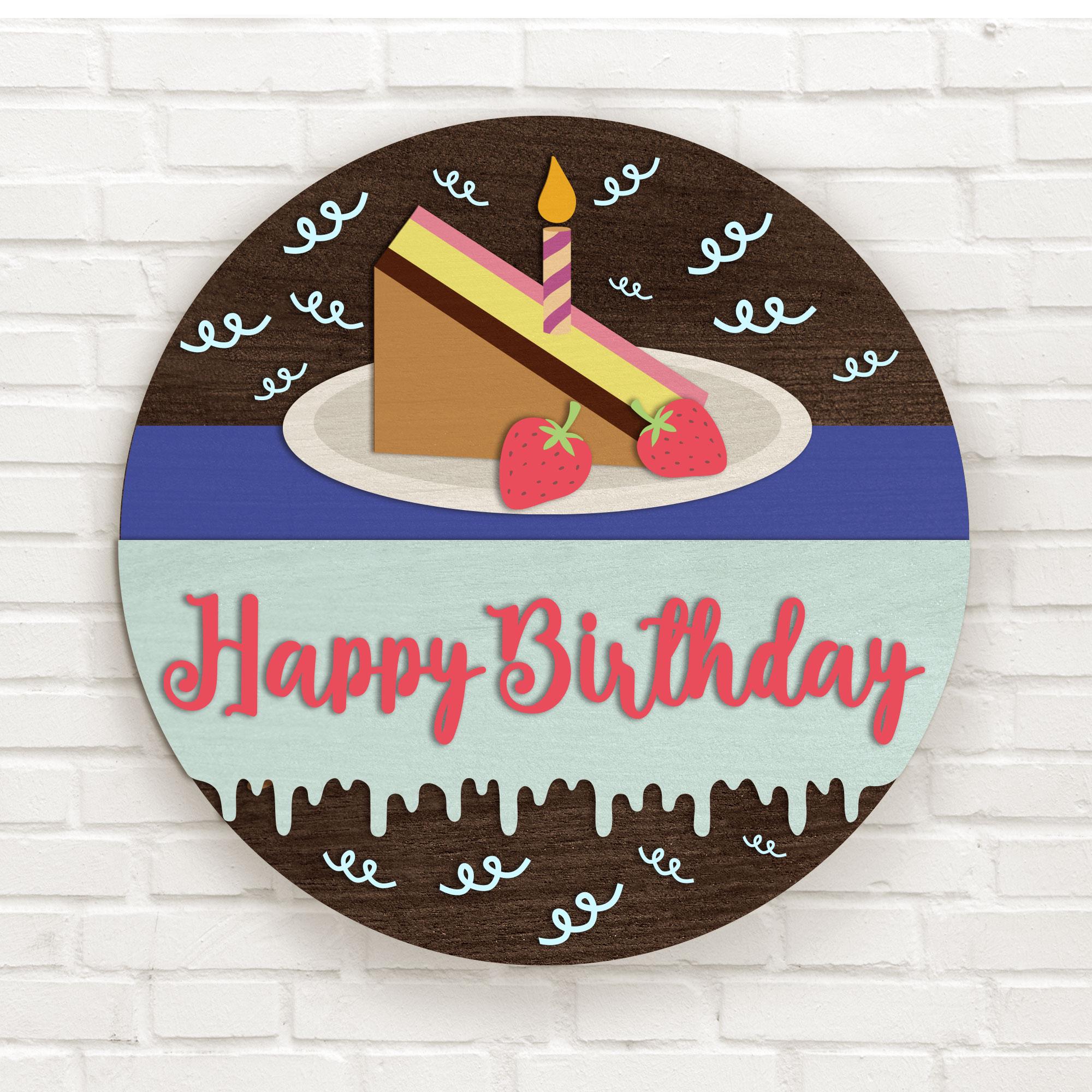 Happy Birthday Cake Sign, Birthday Welcome Sign Svg, Birthday Door ...