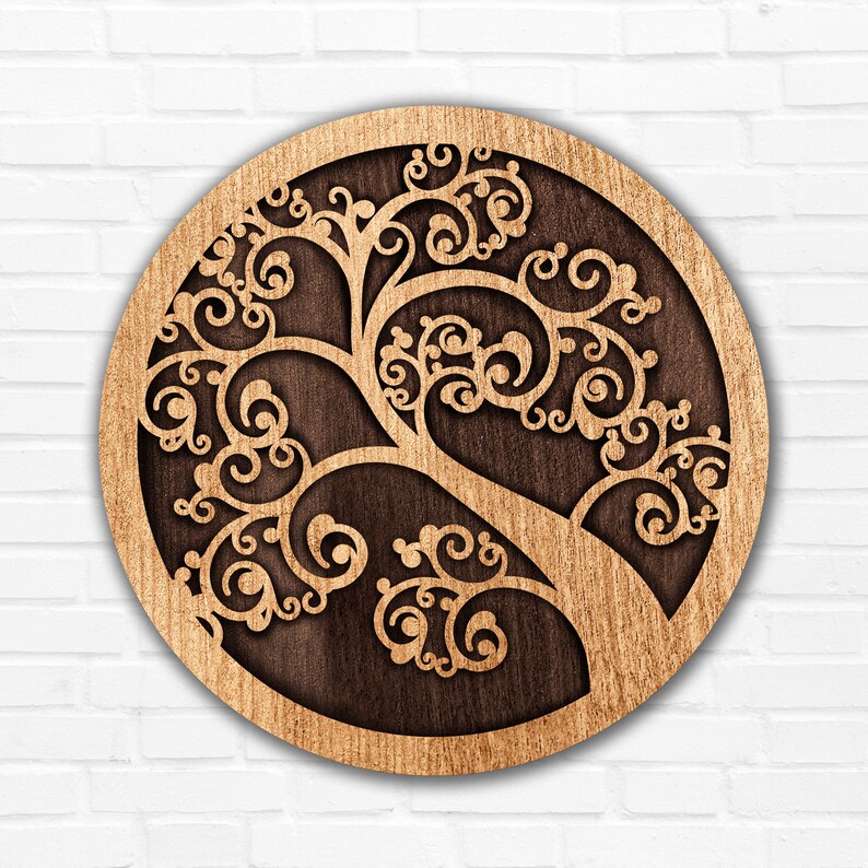 Coaster Tree Svg — Laser Cut Digital Trivet SVG — Wood Trivet DXF ...