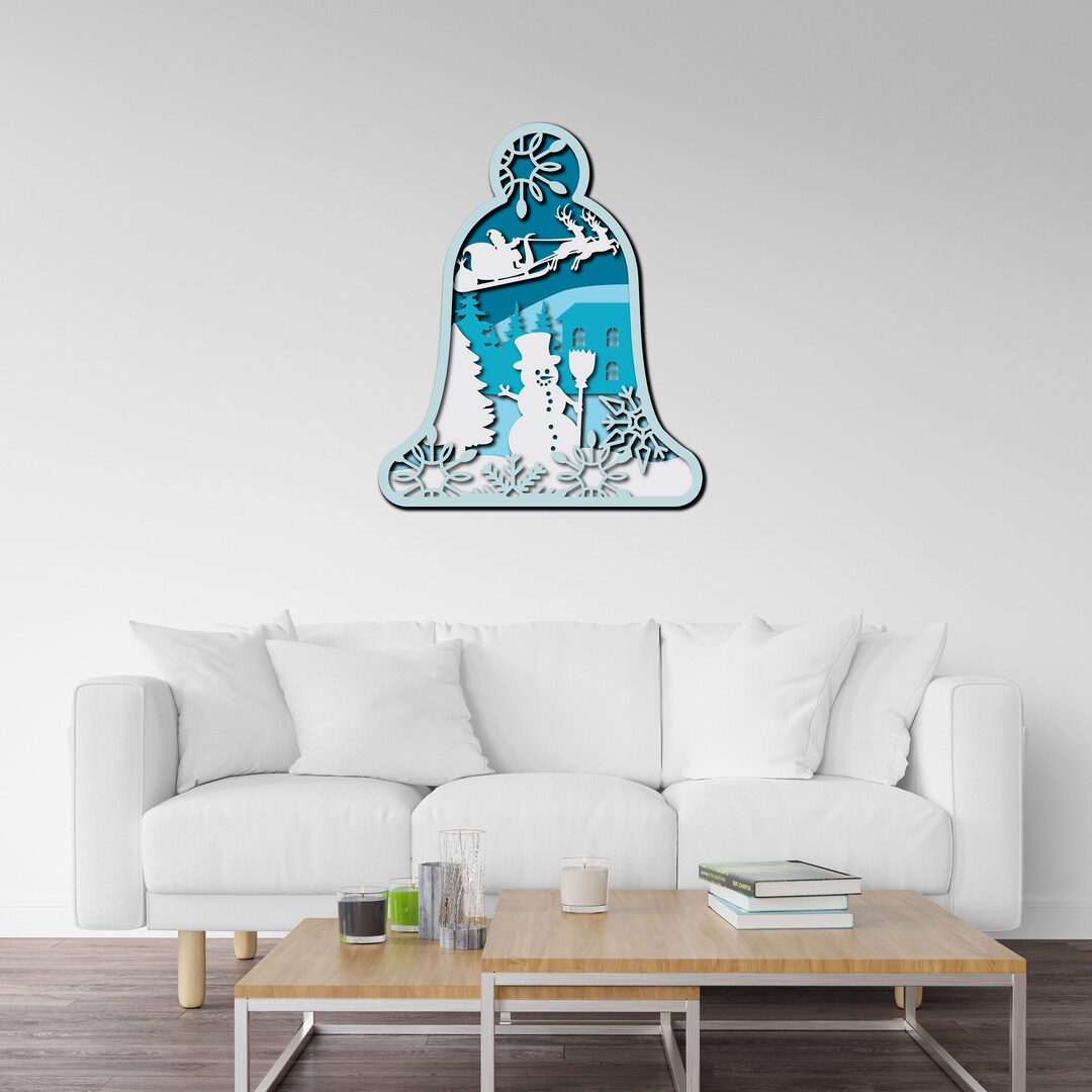 Snowman SVG Santa Deer Laser Cut Winter Town DXF Christmas Decor ...