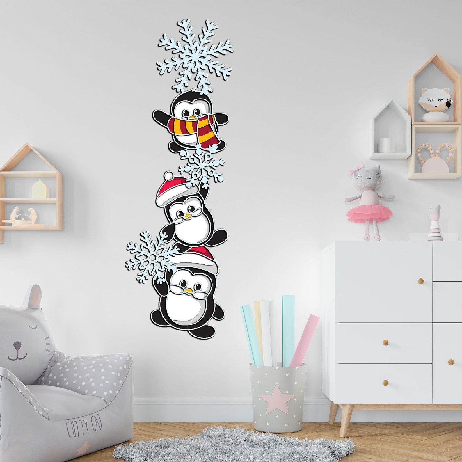 Penguins Multilayer SVG, Penguin Laser Cut, Penguin DXF, Christmas ...
