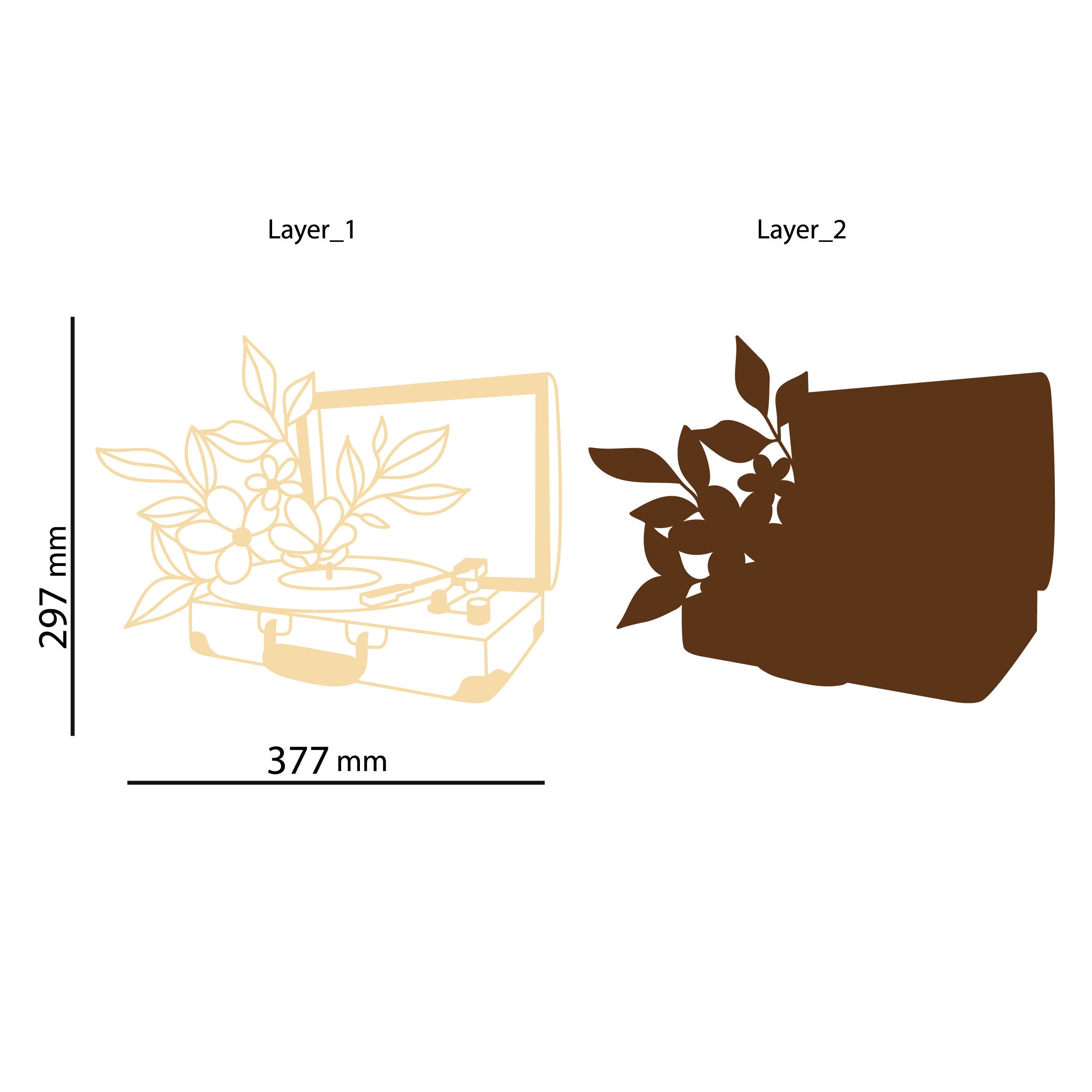 Vinyl Retro Recorder SVG Digital File, Vinyl Recorder With Flowers DXF ...