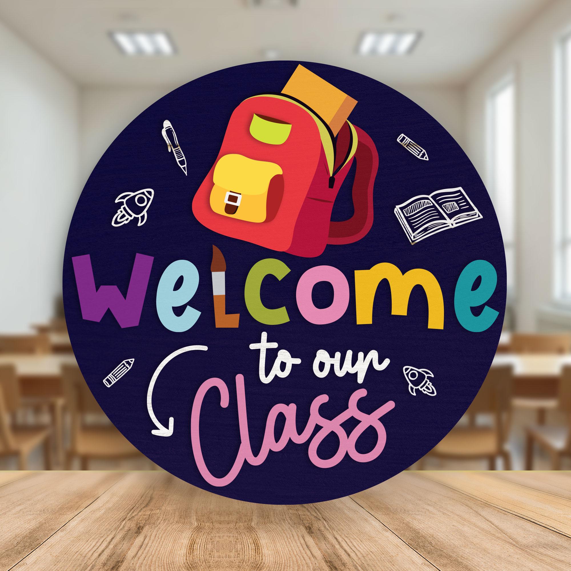 Welcome to Our Class Door Hanger SVG, Classroom Sign SVG, Teacher Name ...