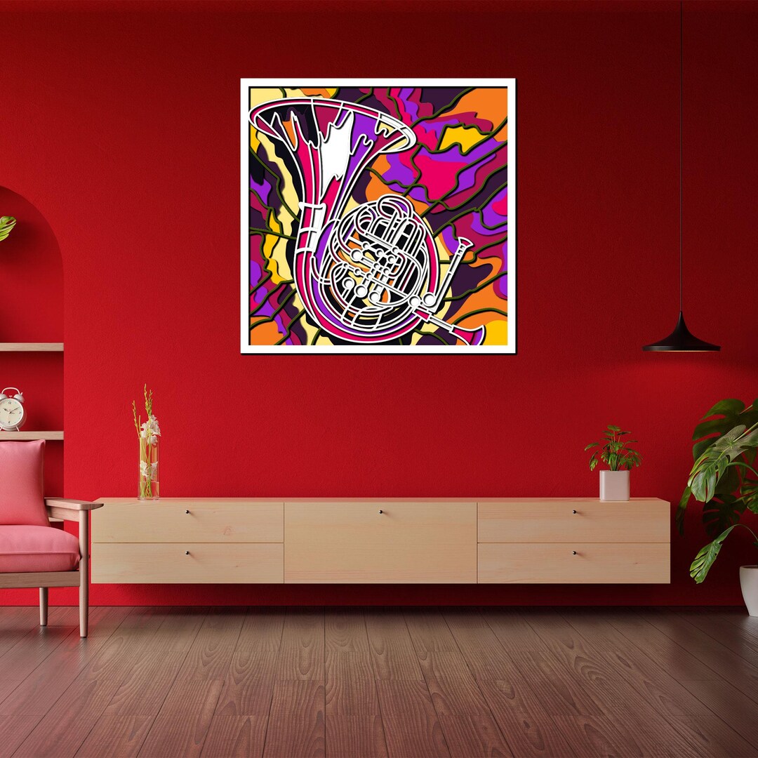 3D French Horn Mandala SVG, Musical Instruments Mandala SVG, Horn ...