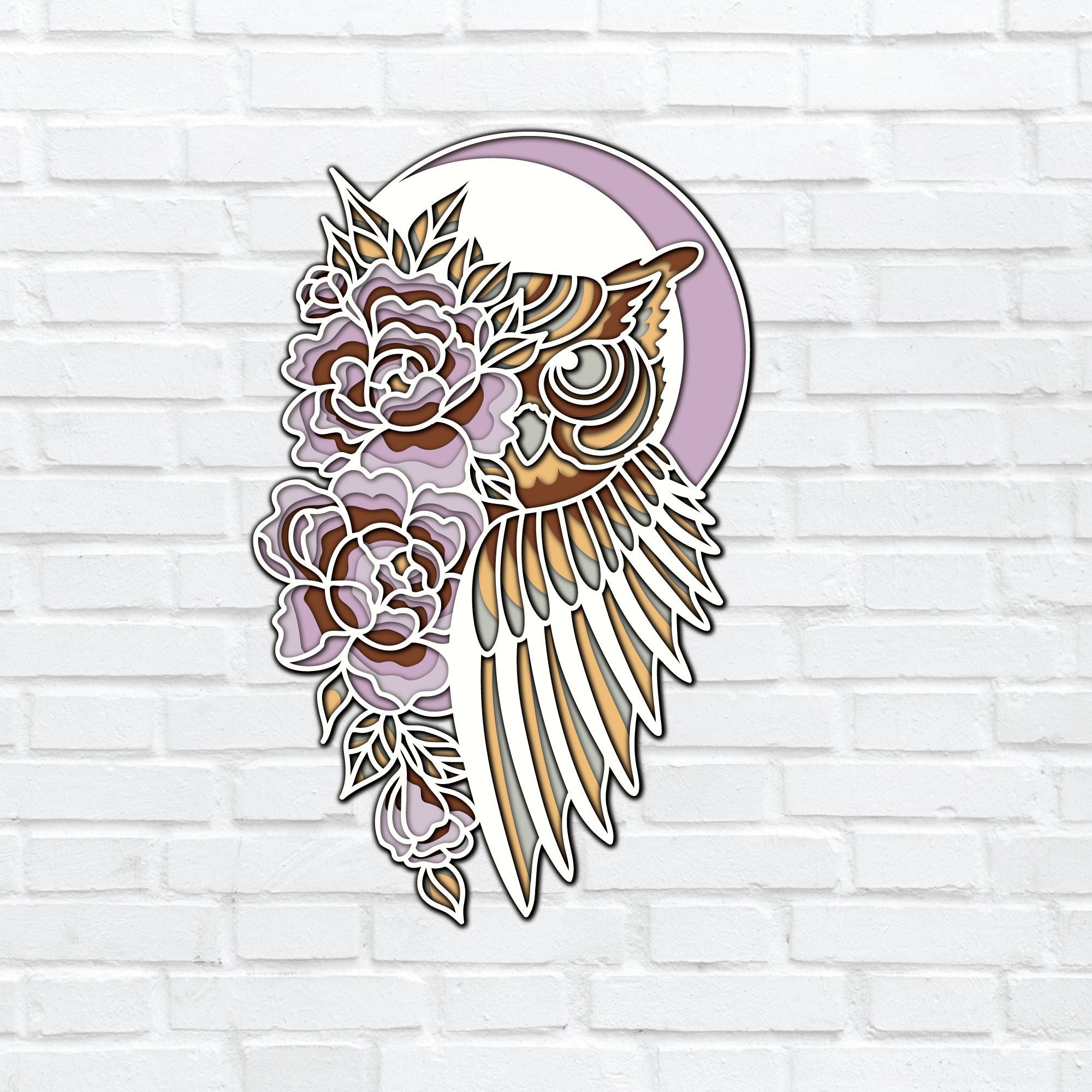 OWL Laser Cut File Multilayer, 3d Owl Svg, Owl DXF, Lasercut Owl Wall ...