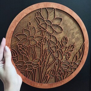 Wood Trivet Flowers — Flower Coaster SVG — Coffee Coaster CNC File ...